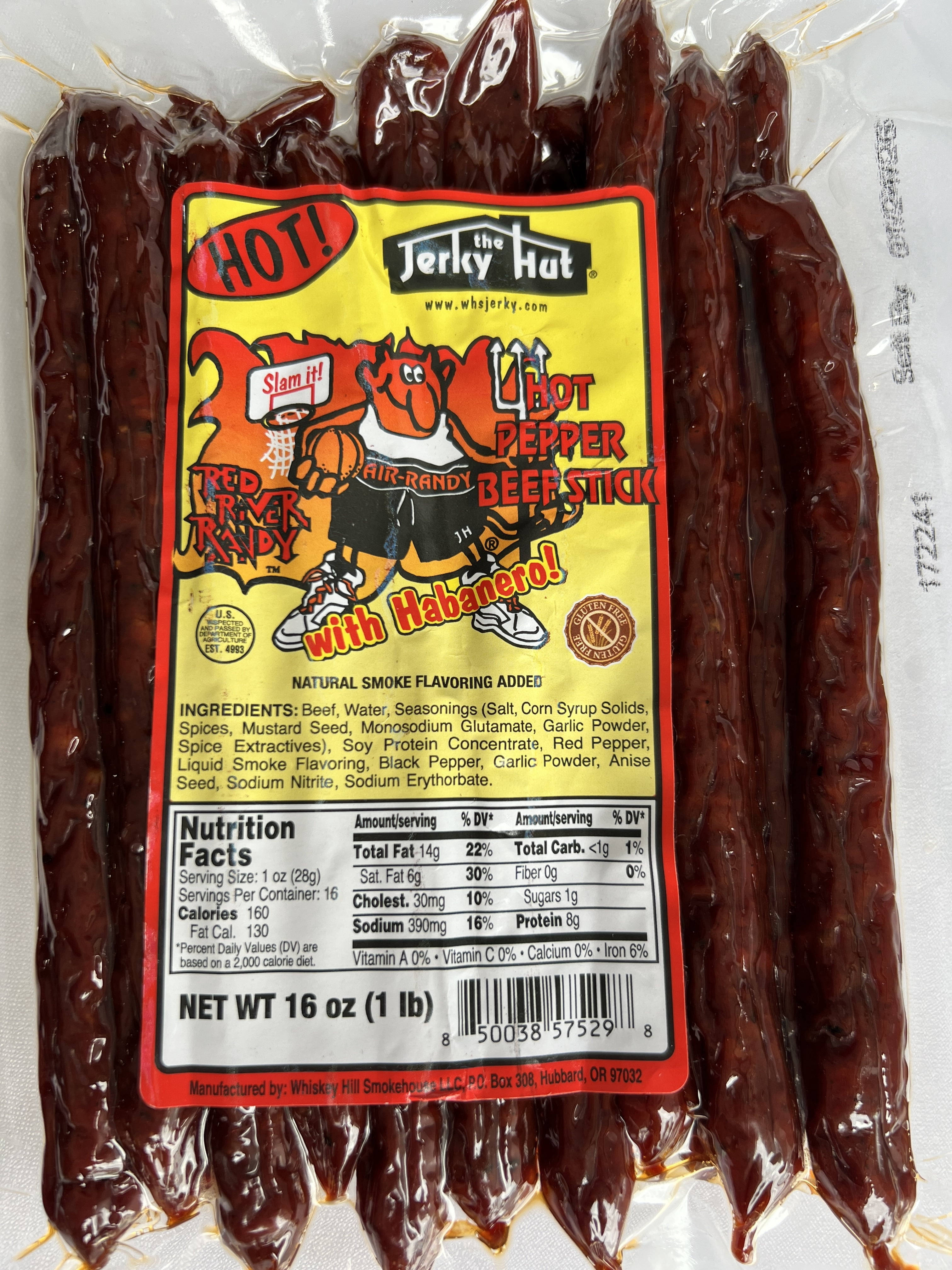 The Jerky Hut "Red River Randy" Habanero Beef Sticks - Gluten Free ...