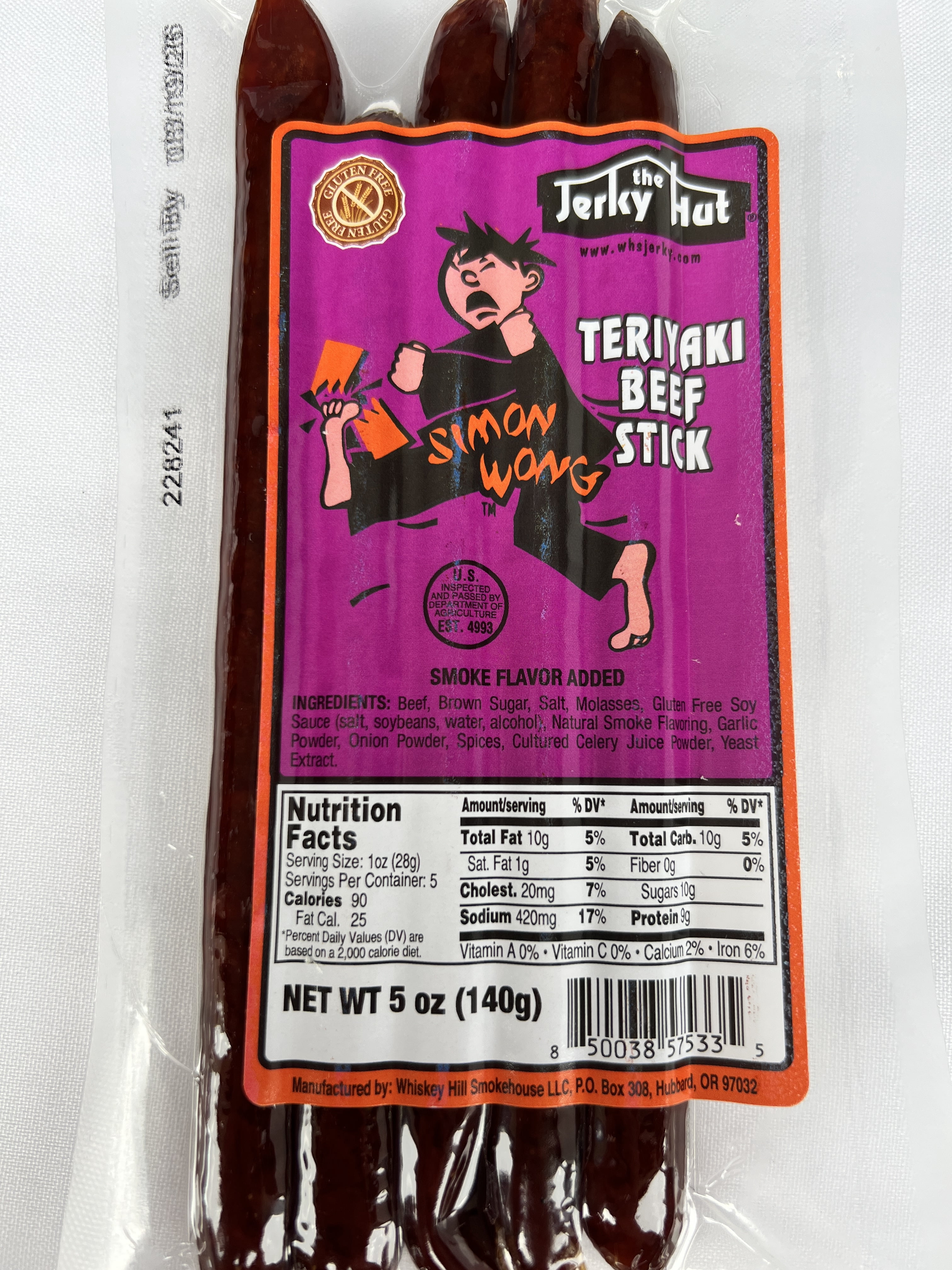 The Jerky Hut "Simon Wong" Teriyaki Beef Sticks - Gluten Free (5oz ...