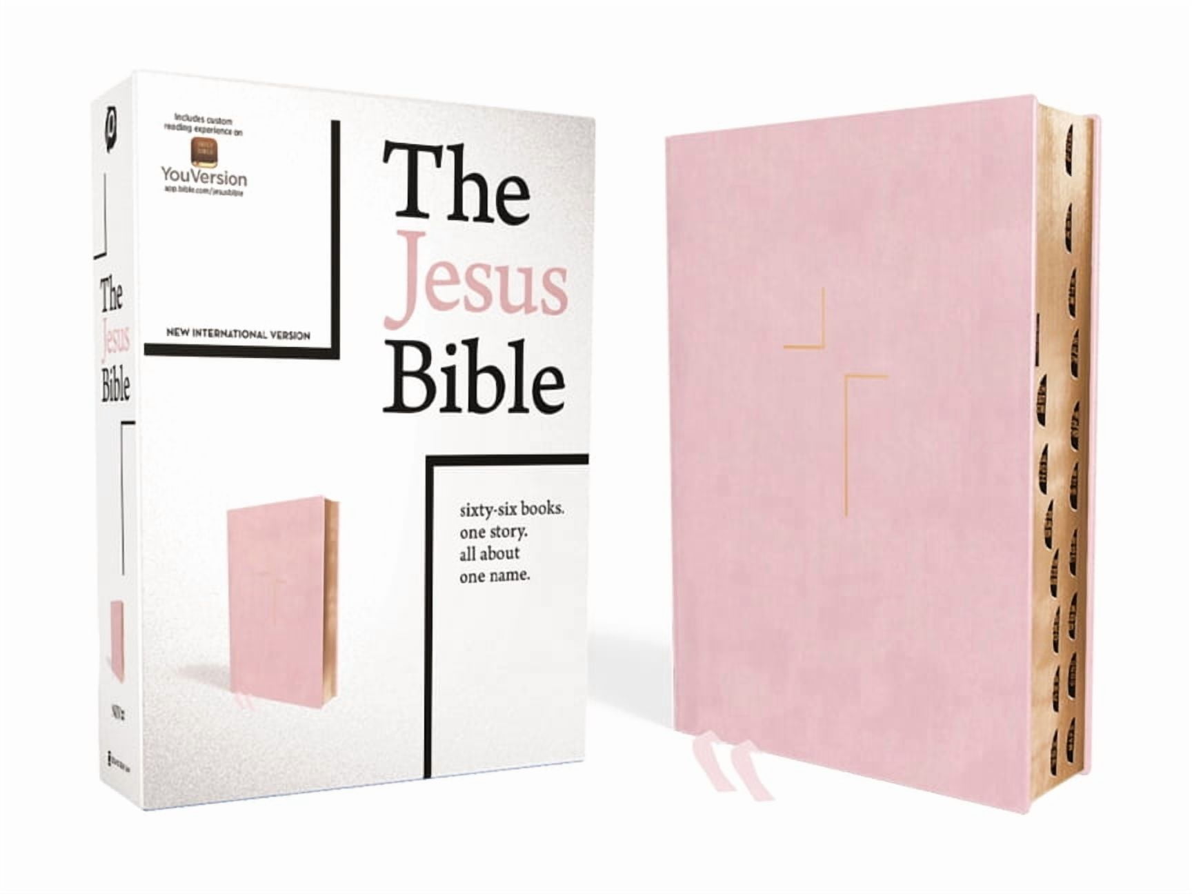 The Jesus Bible, NIV Edition, Leathersoft Over Board, Pink, Indexed ...