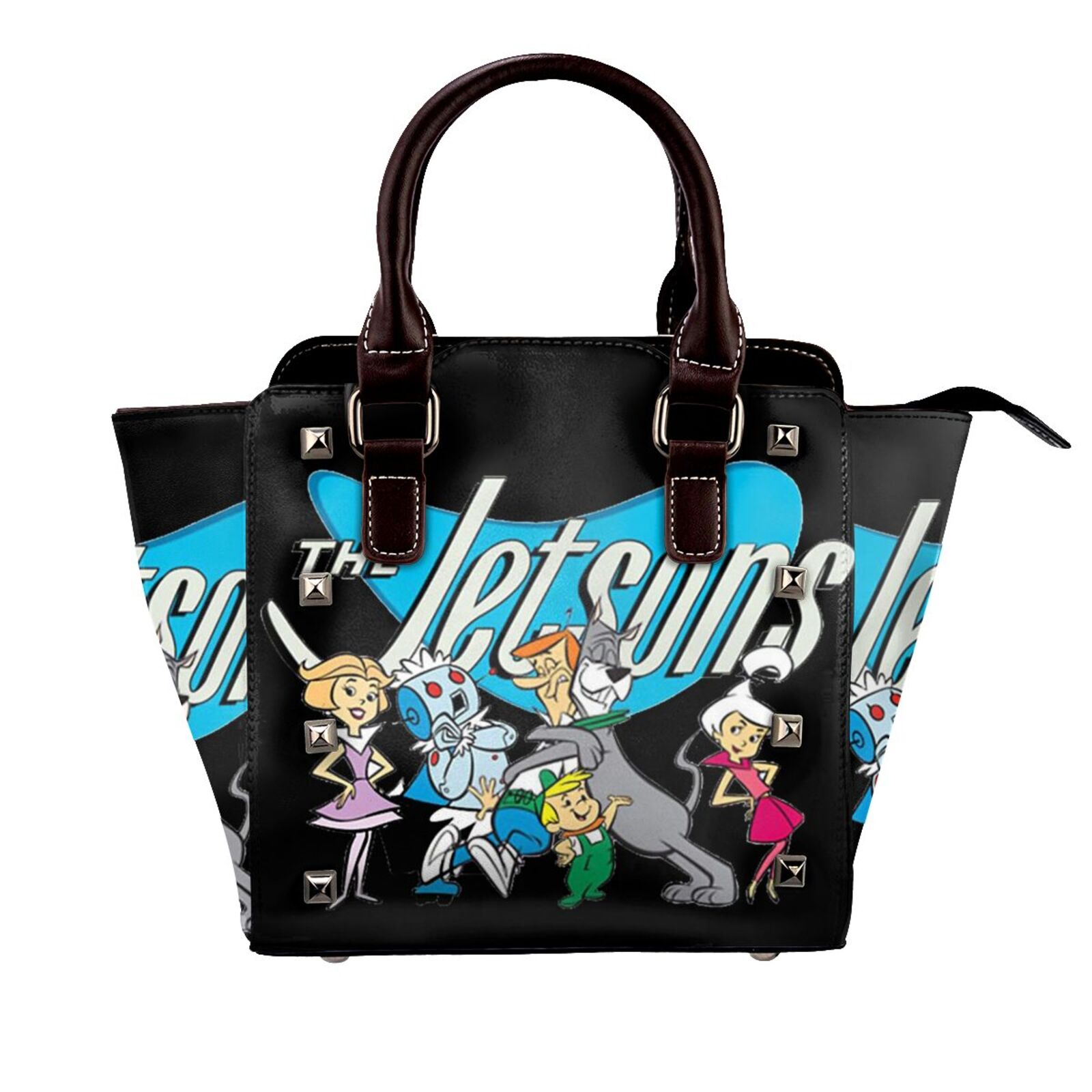 The Jetsons Handbag Leather Rivet Shoulder Bag Luxury Fashion Shopping ...