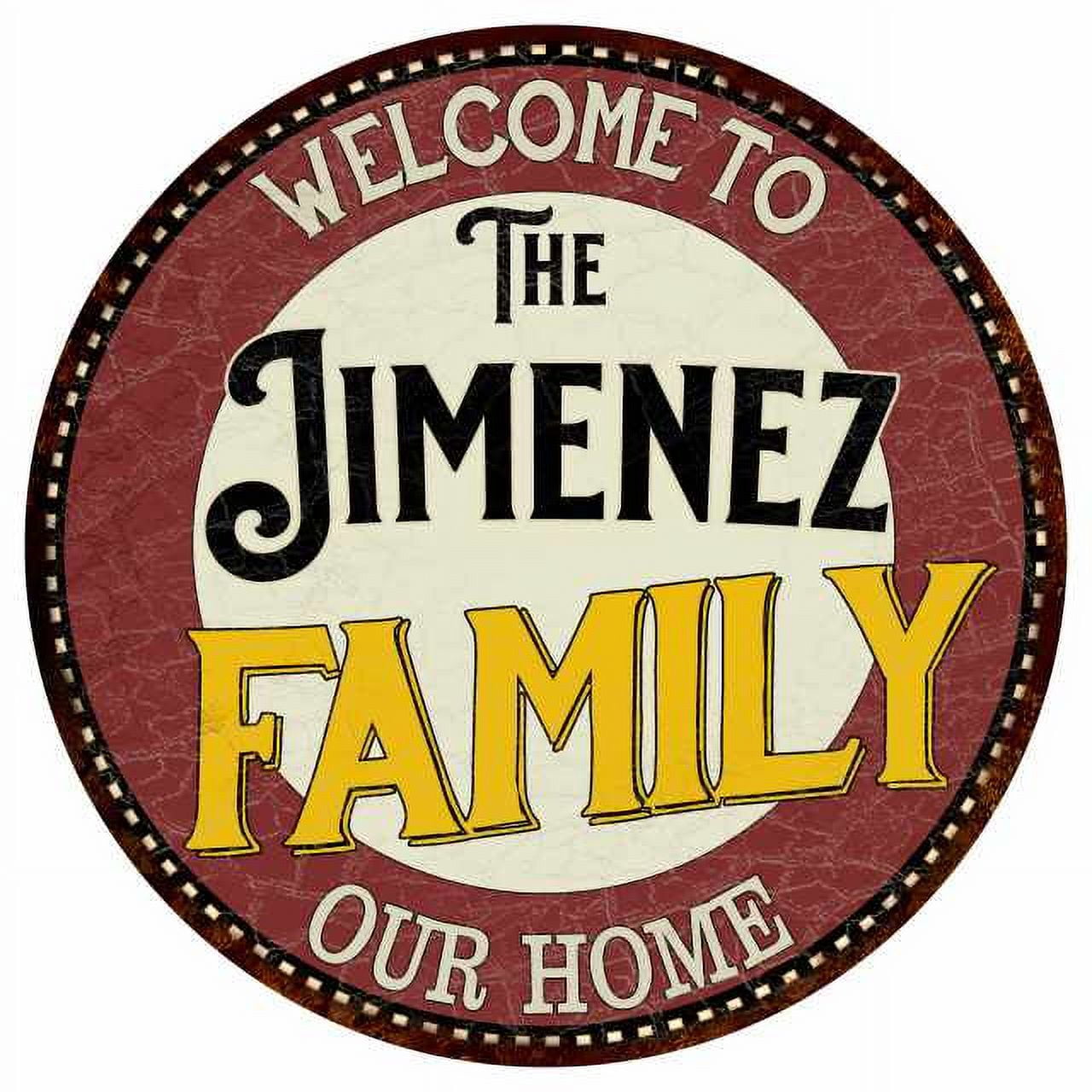 The Jimenez Family 14" Round Metal Sign Kitchen Game Room Decor ...