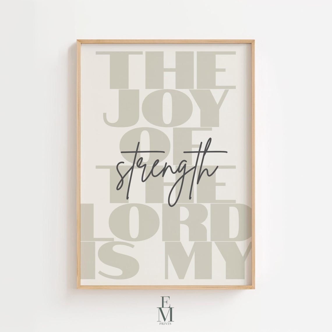 The Joy Of The Lord Is My Strength Wall Art, Christian Bible Verse ...