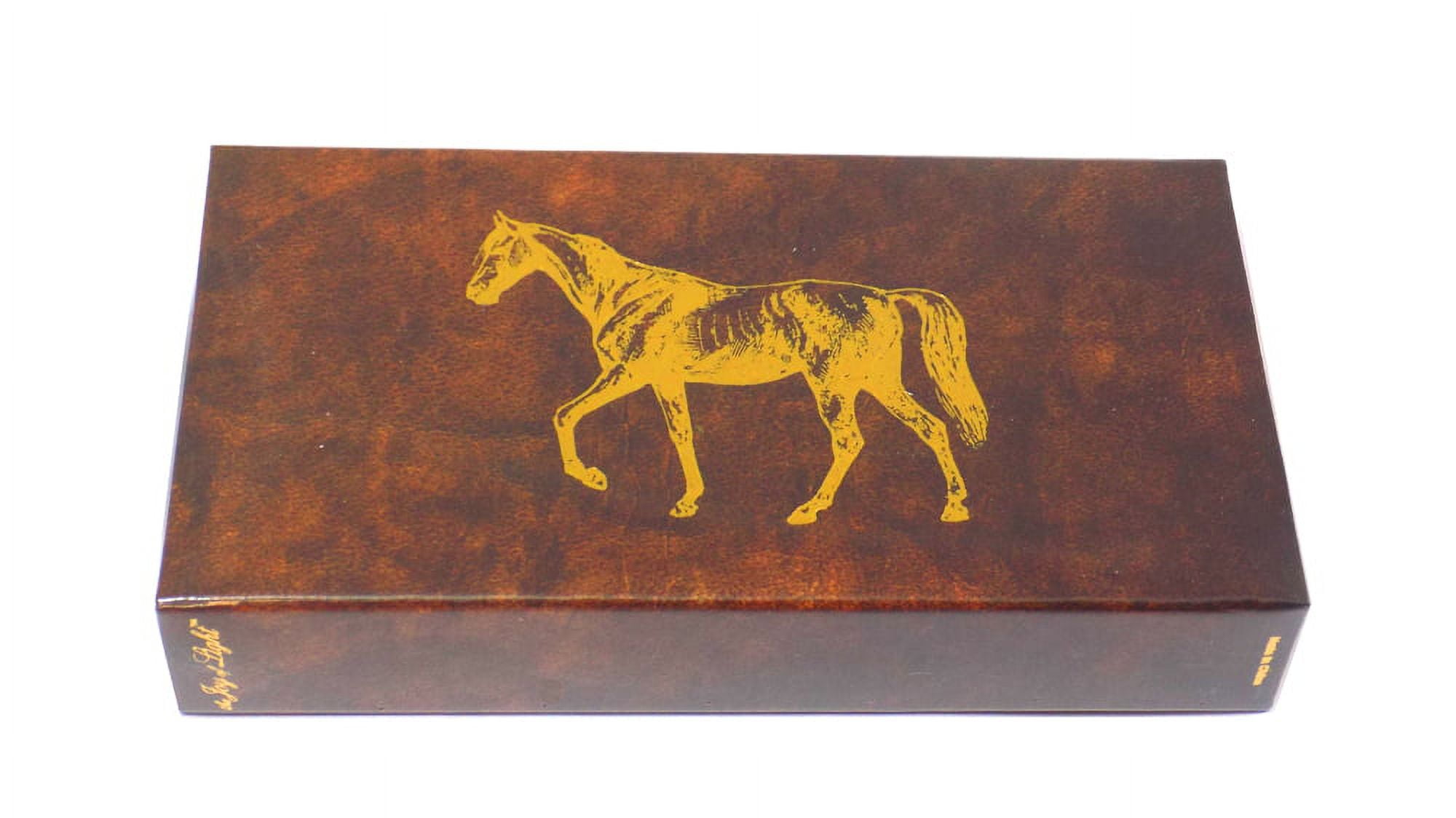 The Joy of Light Designer Matches Gold Foiled Horse on Textured Brown ...