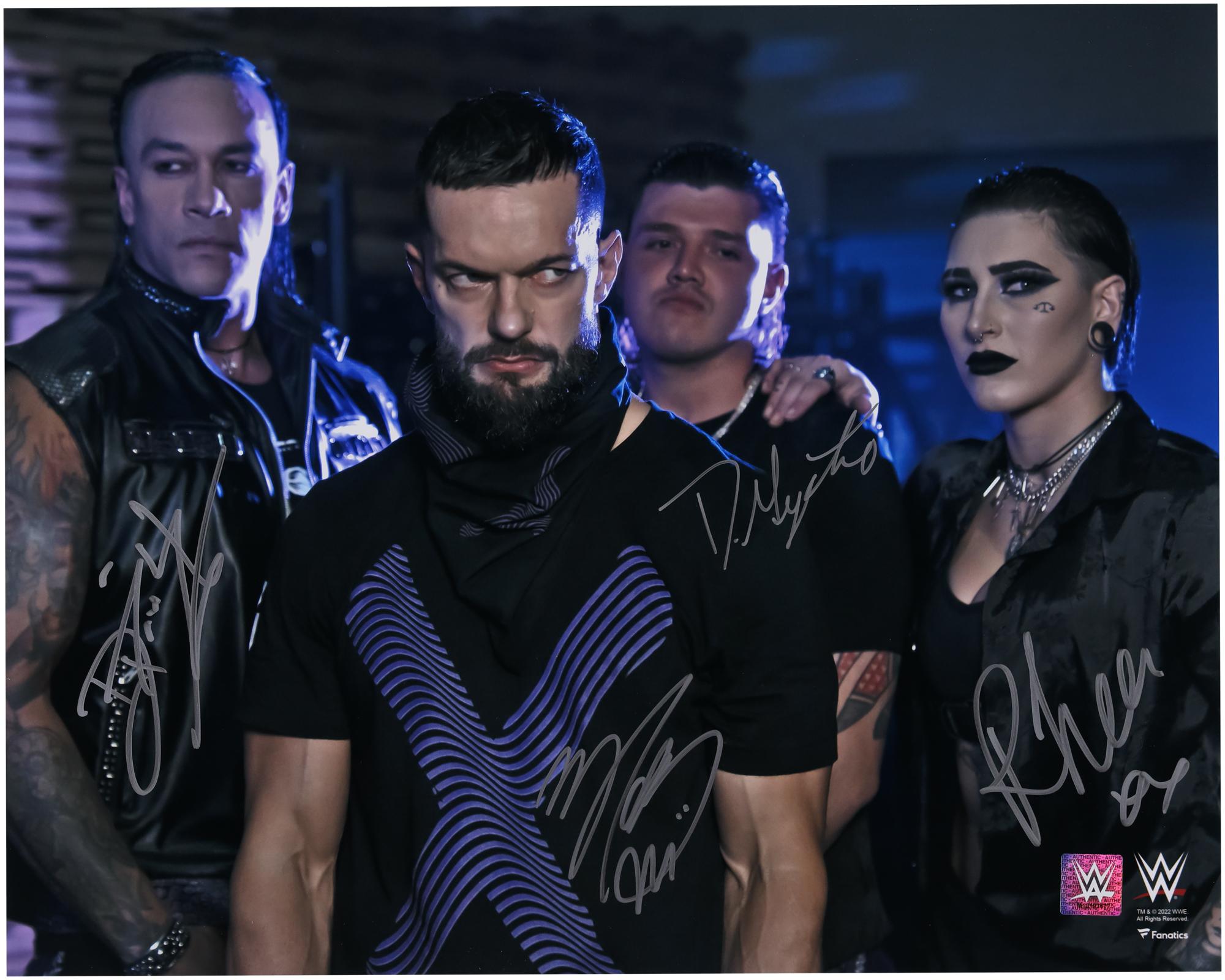 The Judgment Day WWE Autographed 16" x 20" Backstage Photograph featuring Finn Balor, Damian ...