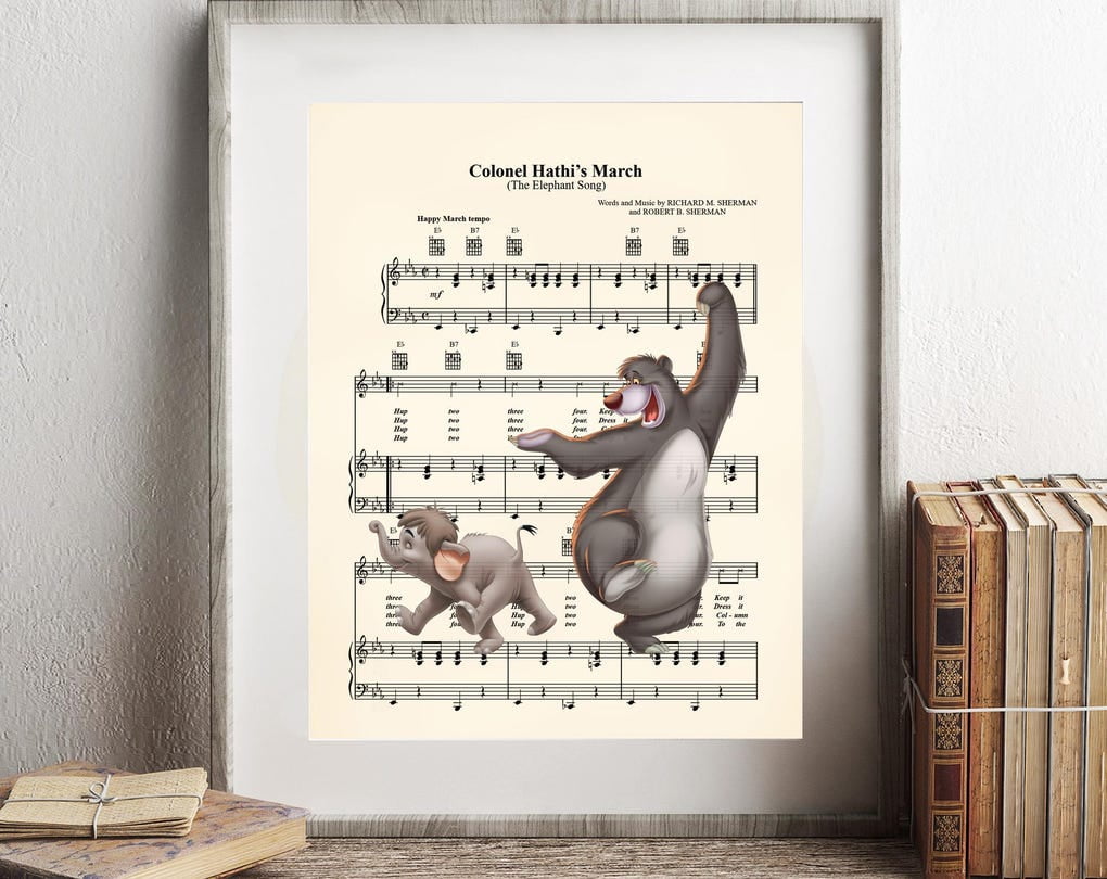 The Jungle Book Baloo And Hathi Jr Colonel Hathi’S March Sheet Music ...