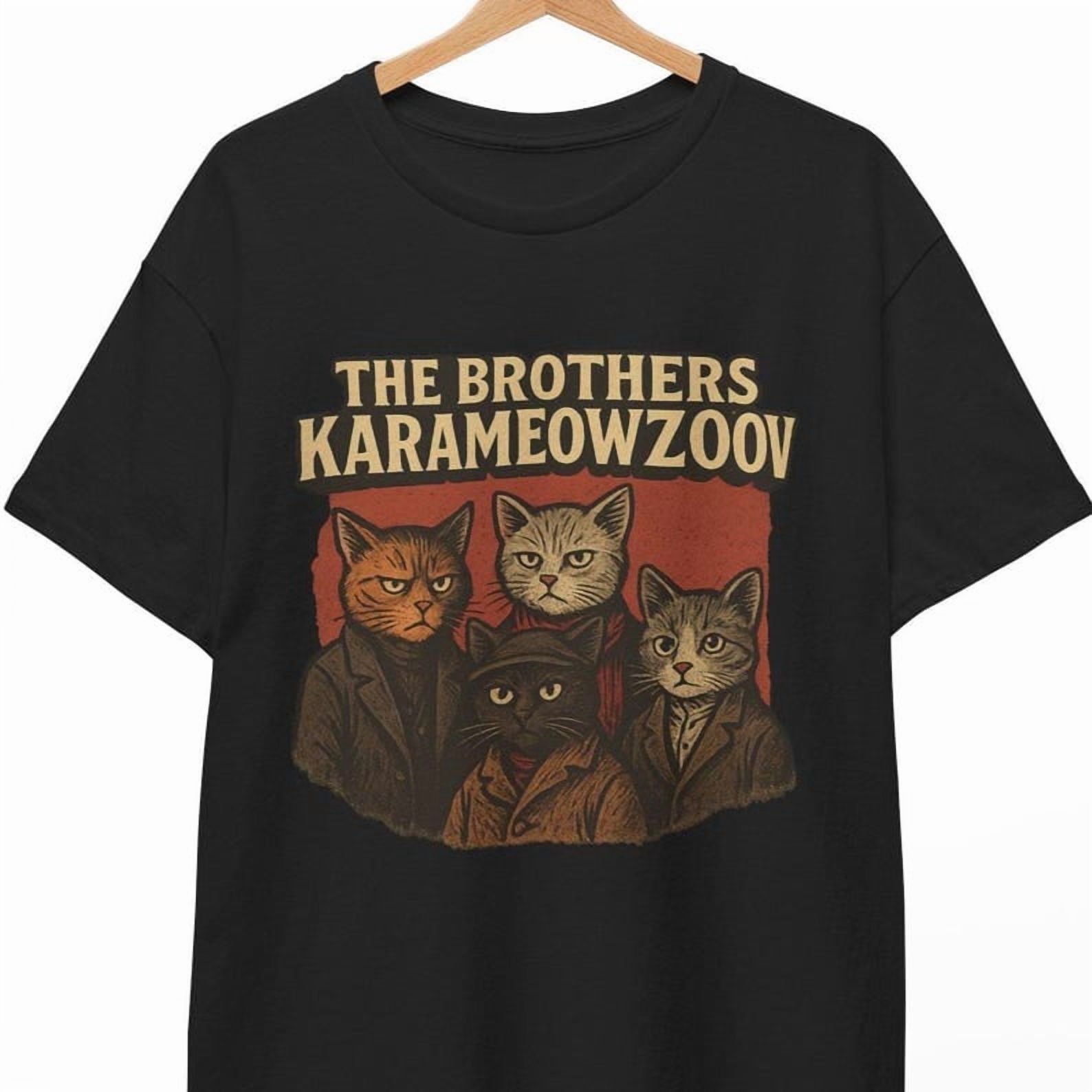 The Karameowzoov Cats T Shirt, Funny Literary Meme Tee for Men and ...