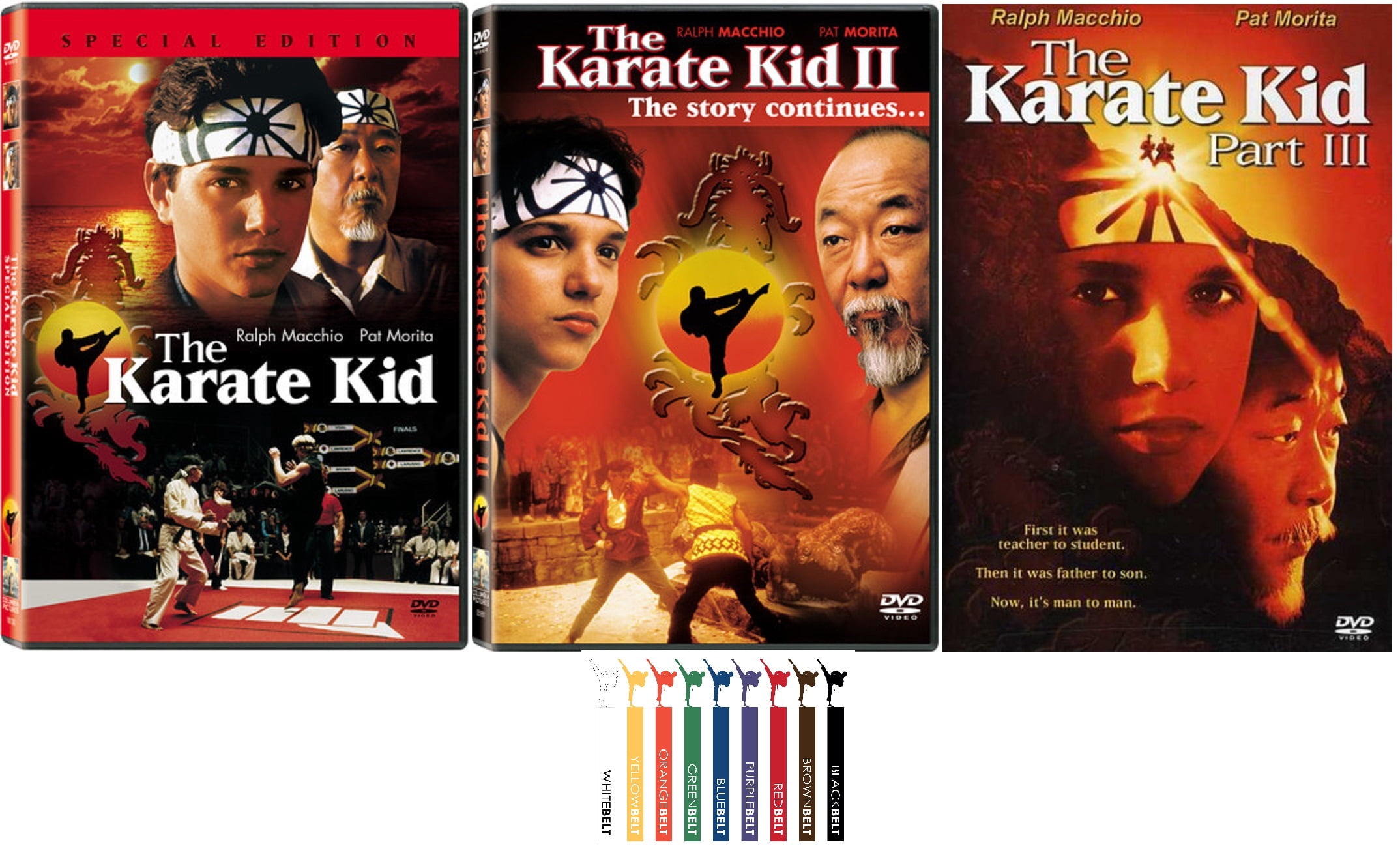 The Karate Kid Triple Feature One Two Three DVD Set Includes Karate ...