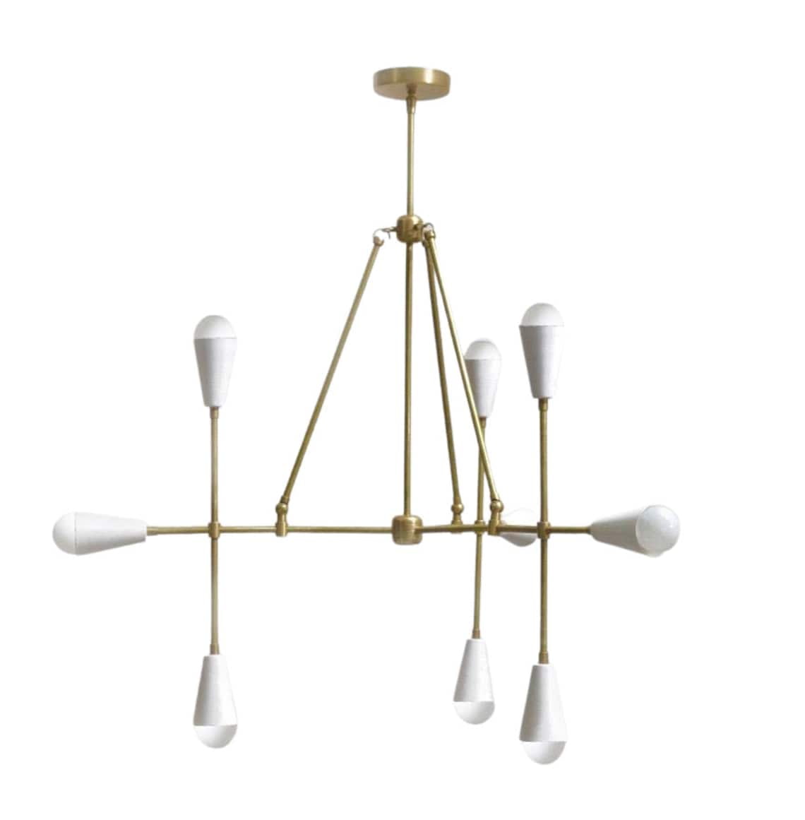 The Karma Pendant 9 Light Mid Century Brass Sputnik chandelier light Fixture - Walmart.com