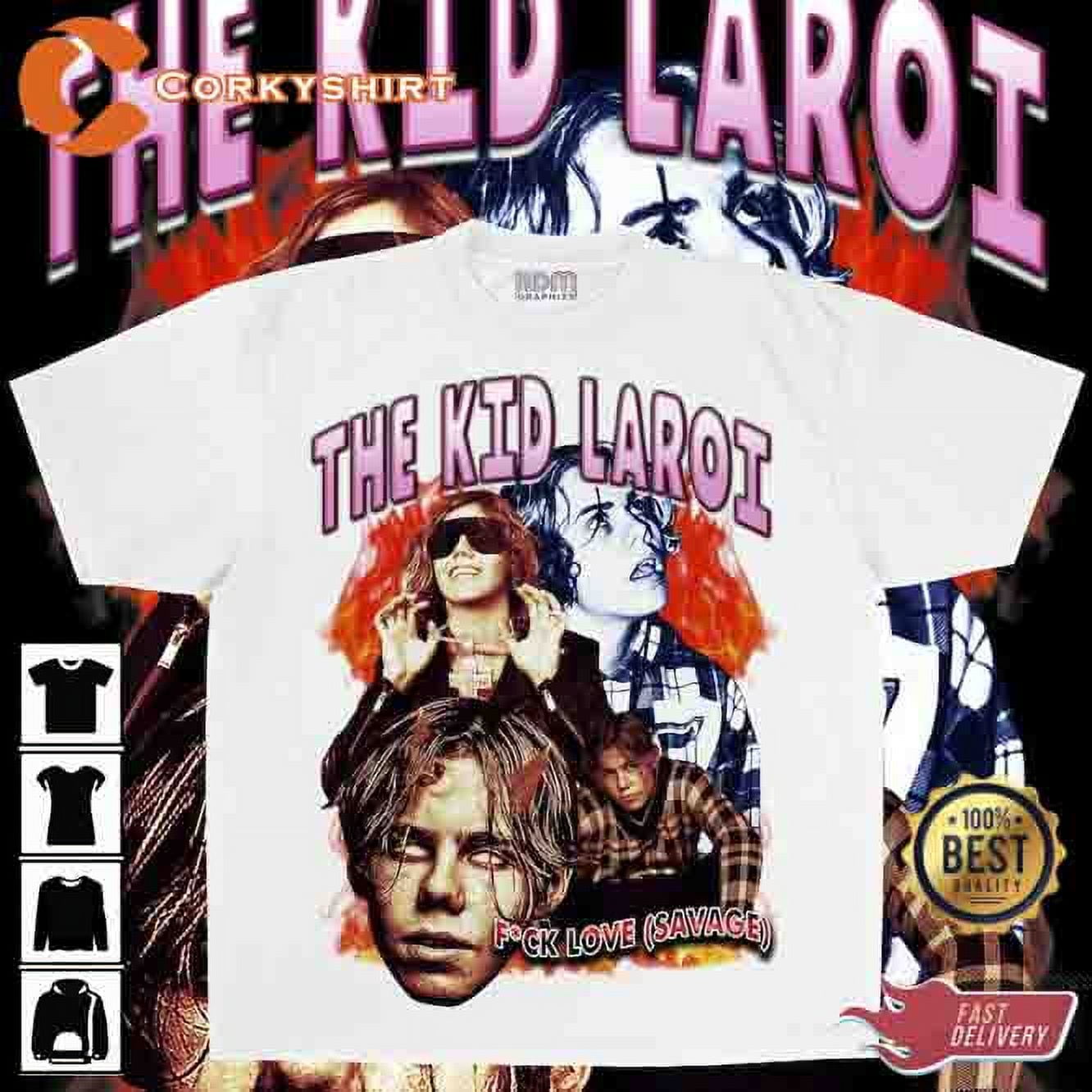 The Kid Laroi Bootleg Rap Tshirt - Walmart.com