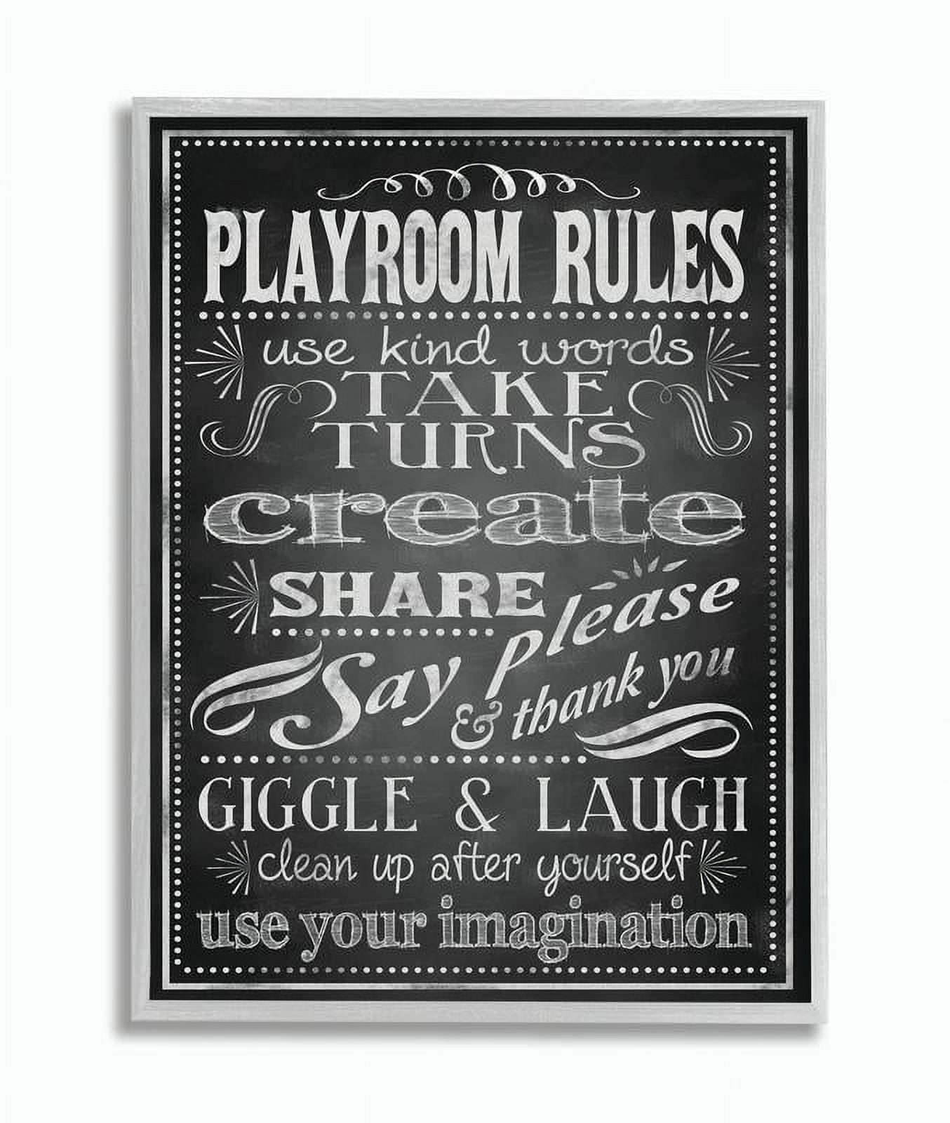 The Kids Room Stupell Black And White Playroom Rules Wall Art - Walmart.com