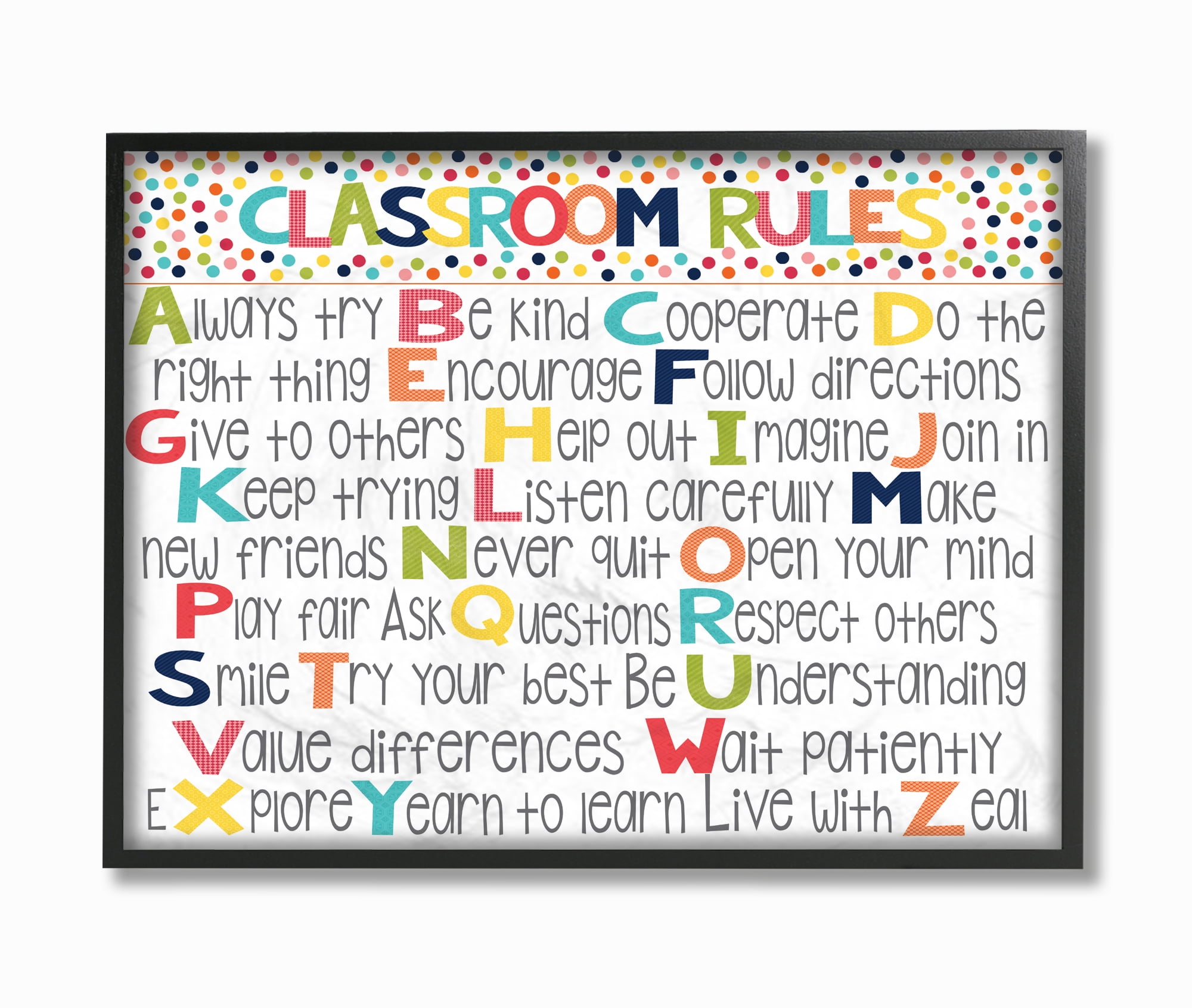 Free Shipping! The Kids Room By Stupell Classroom Rules Alphabet Wall ...