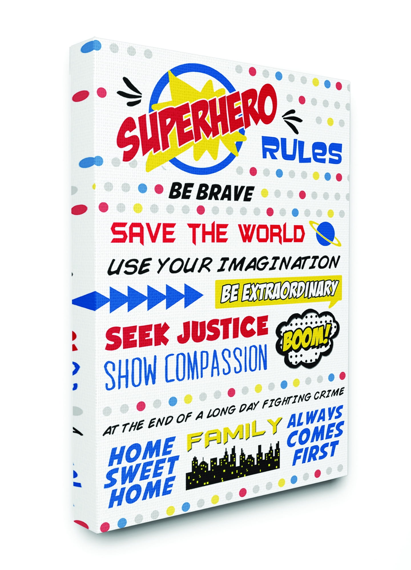 Free Shipping! The Kids Room By Stupell Super Hero Rules Canvas Wall ...