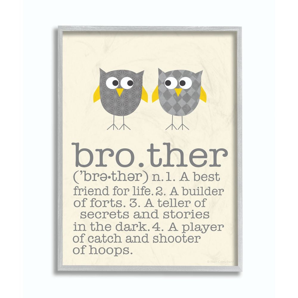 The Kids Room by Stupell Definition Of Brother With Two Grey Owls ...