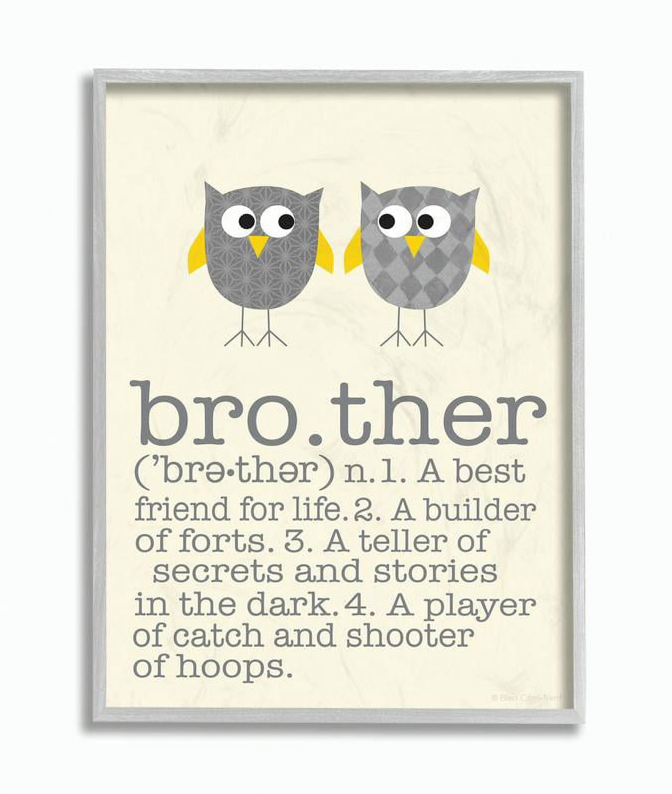 The Kids Room by Stupell Definition Of Brother With Two Grey Owls ...