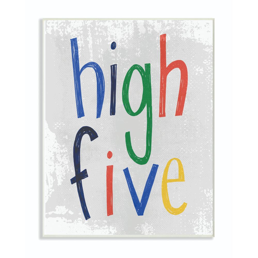 The Kids Room by Stupell Kids Cool High Five Colorful Word Design Wall ...