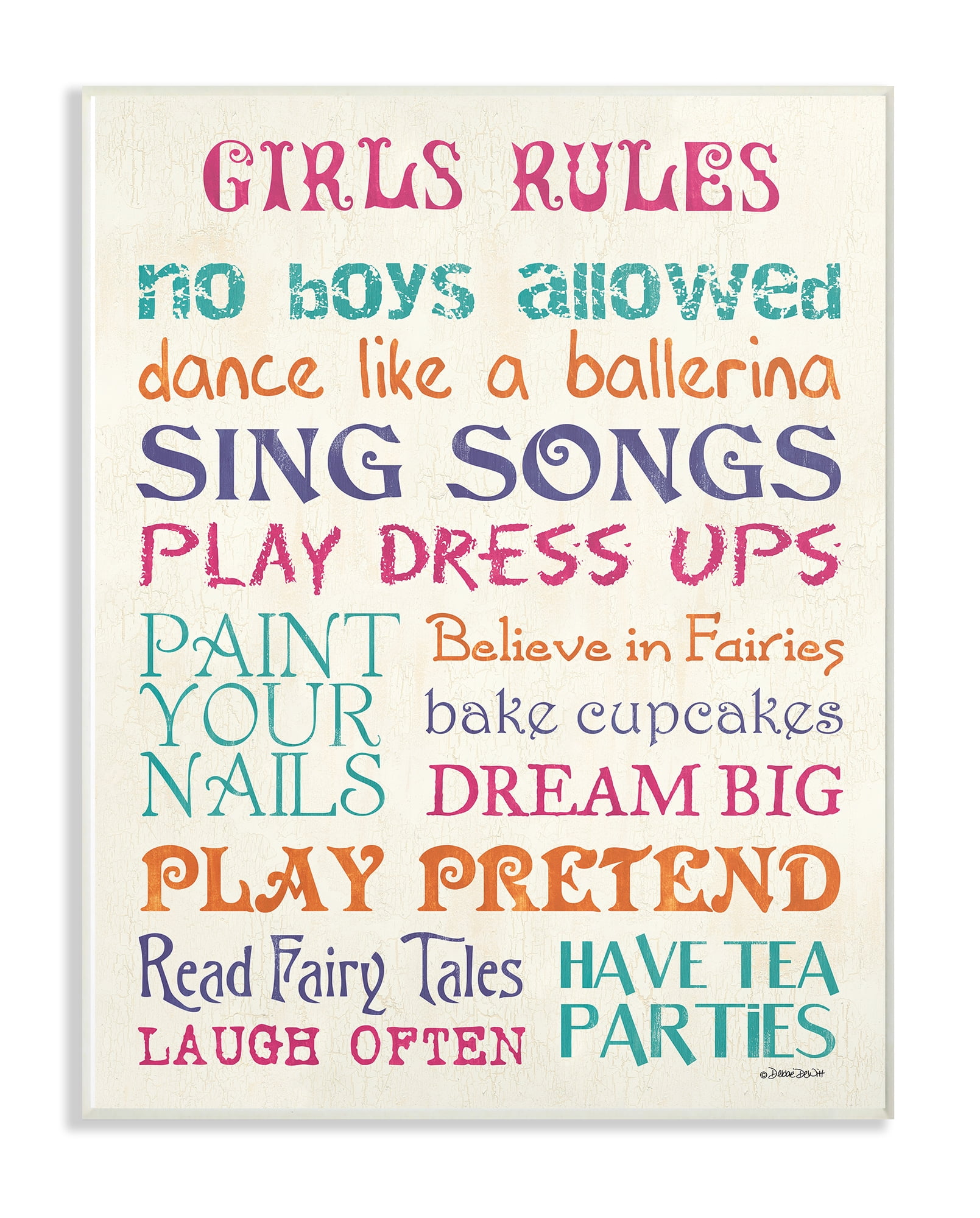 The Kids Room Girls Rules Wall Plaque Art - Walmart.com