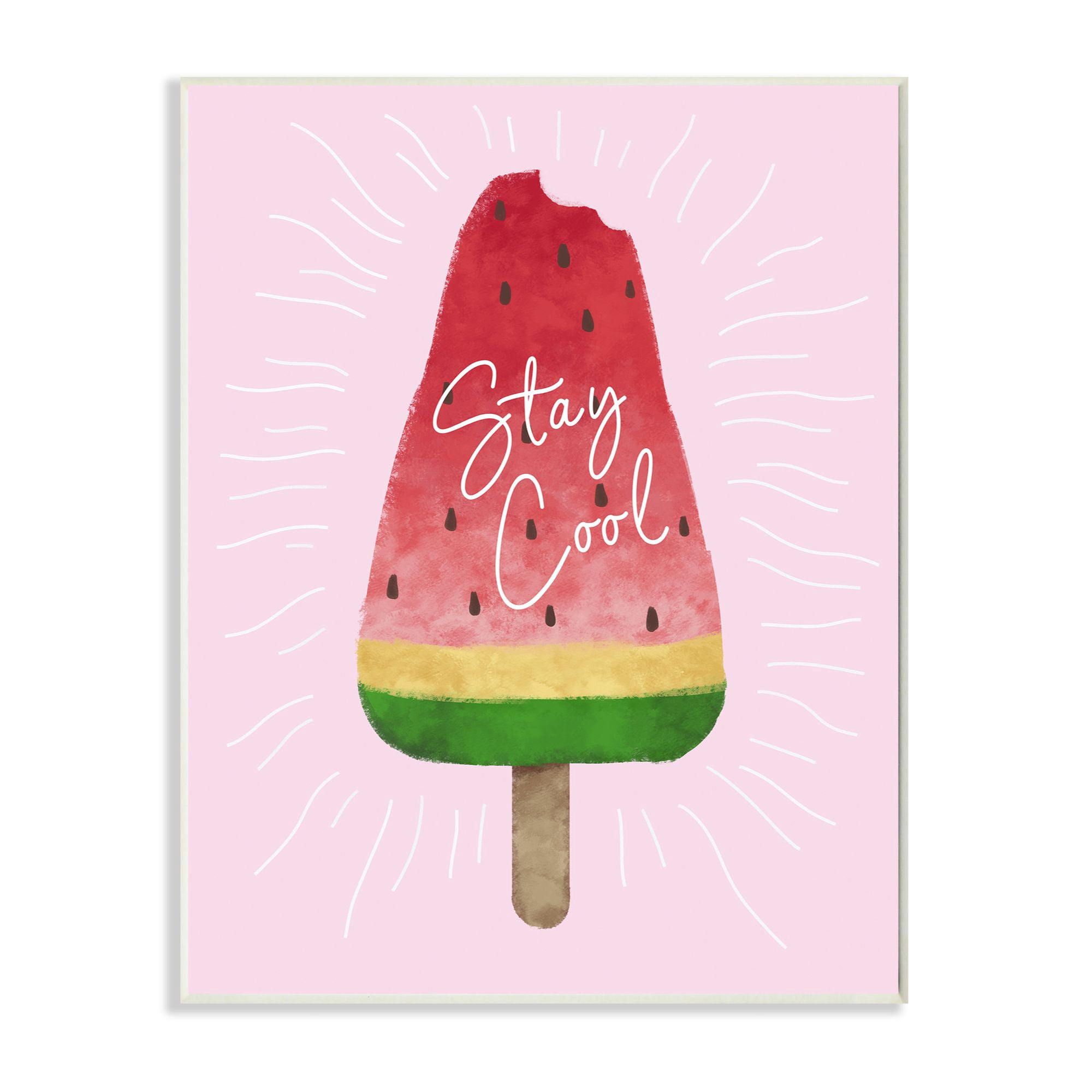 The Kids Room By Stupell Stay Cool Watermelon Ice Cream Wall Plaque ...