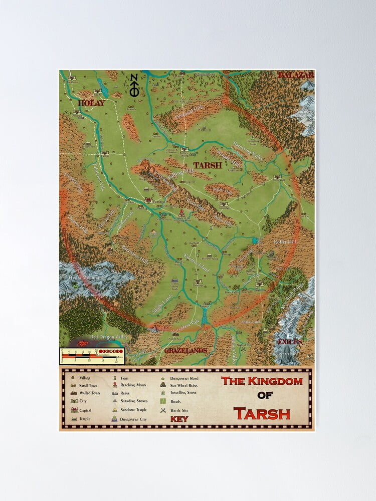 The Kingdom of Tarsh - a Gloranthan Map Poster - Walmart.com