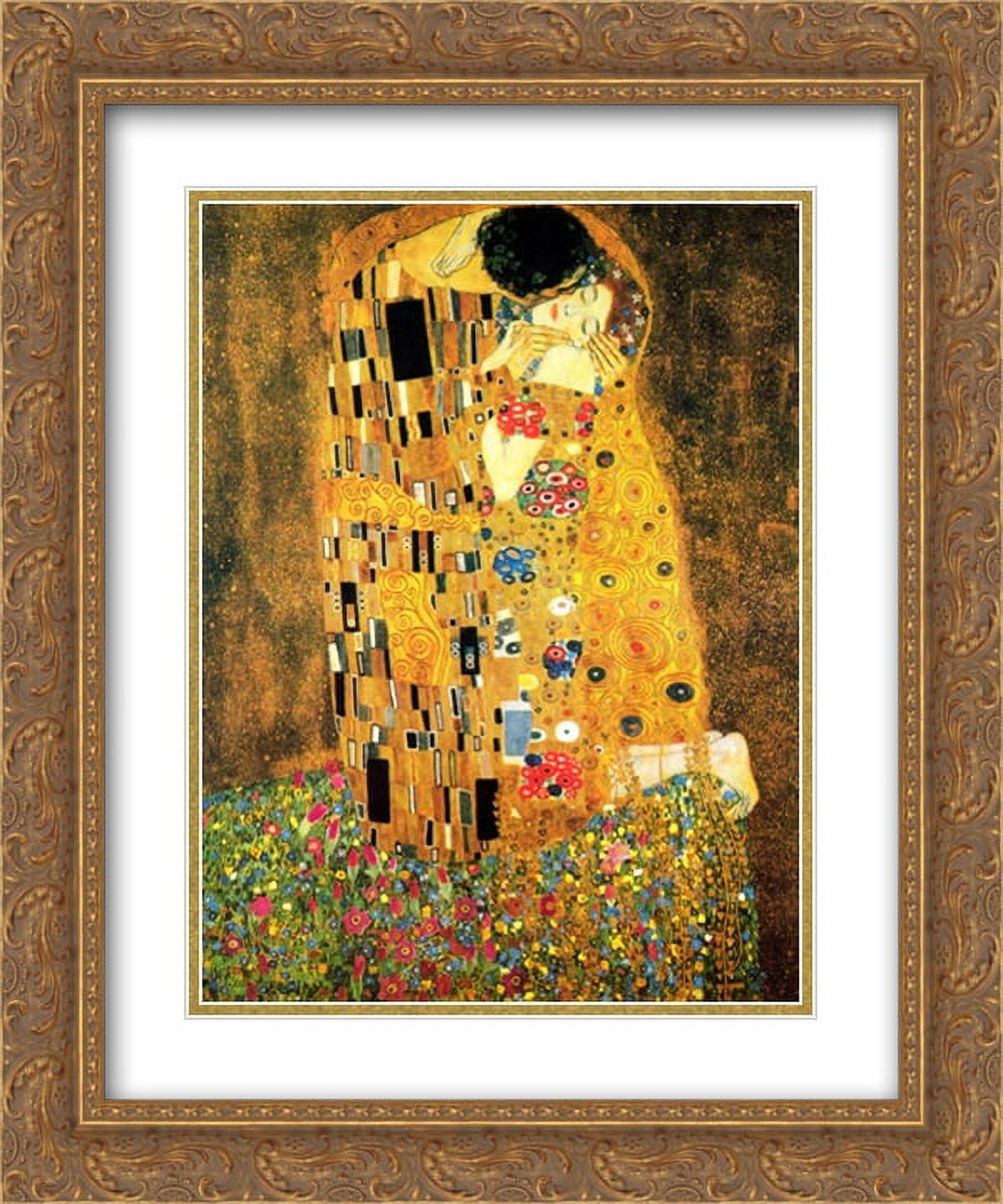 The Kiss, c.1908 2x Matted 15x18 Gold Ornate Framed Art Print by Gustav ...