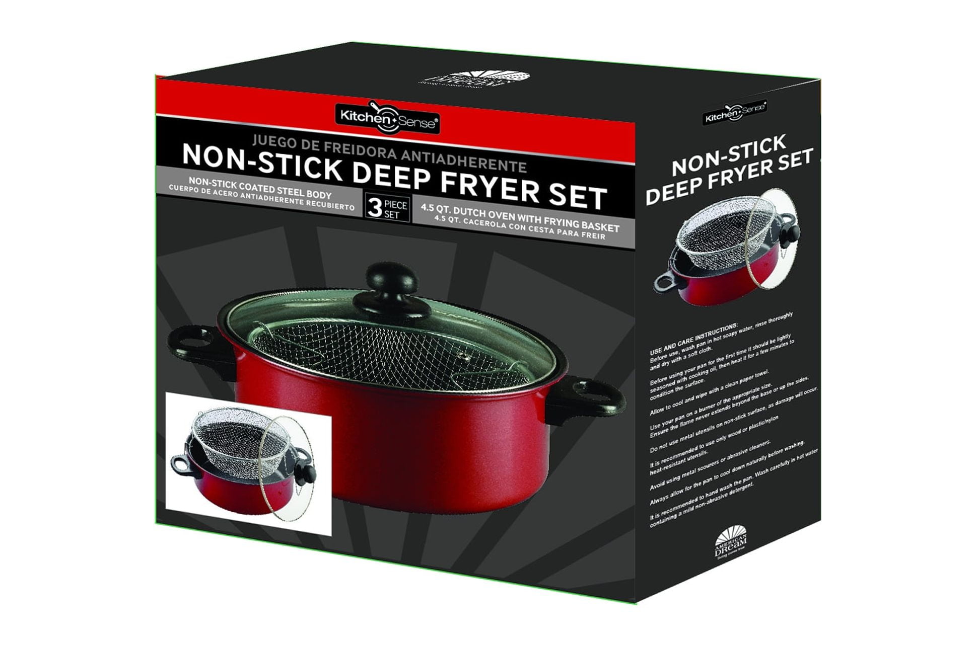 American Dream Home Goods 4.5 qt Deep Fryer with Basket, Non-Stick ...
