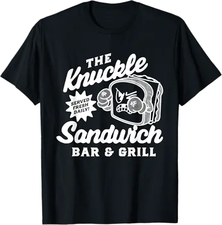 The Knuckle Sandwich Bar & Grill Fighting Joke Bar Humor T-Shirt ...