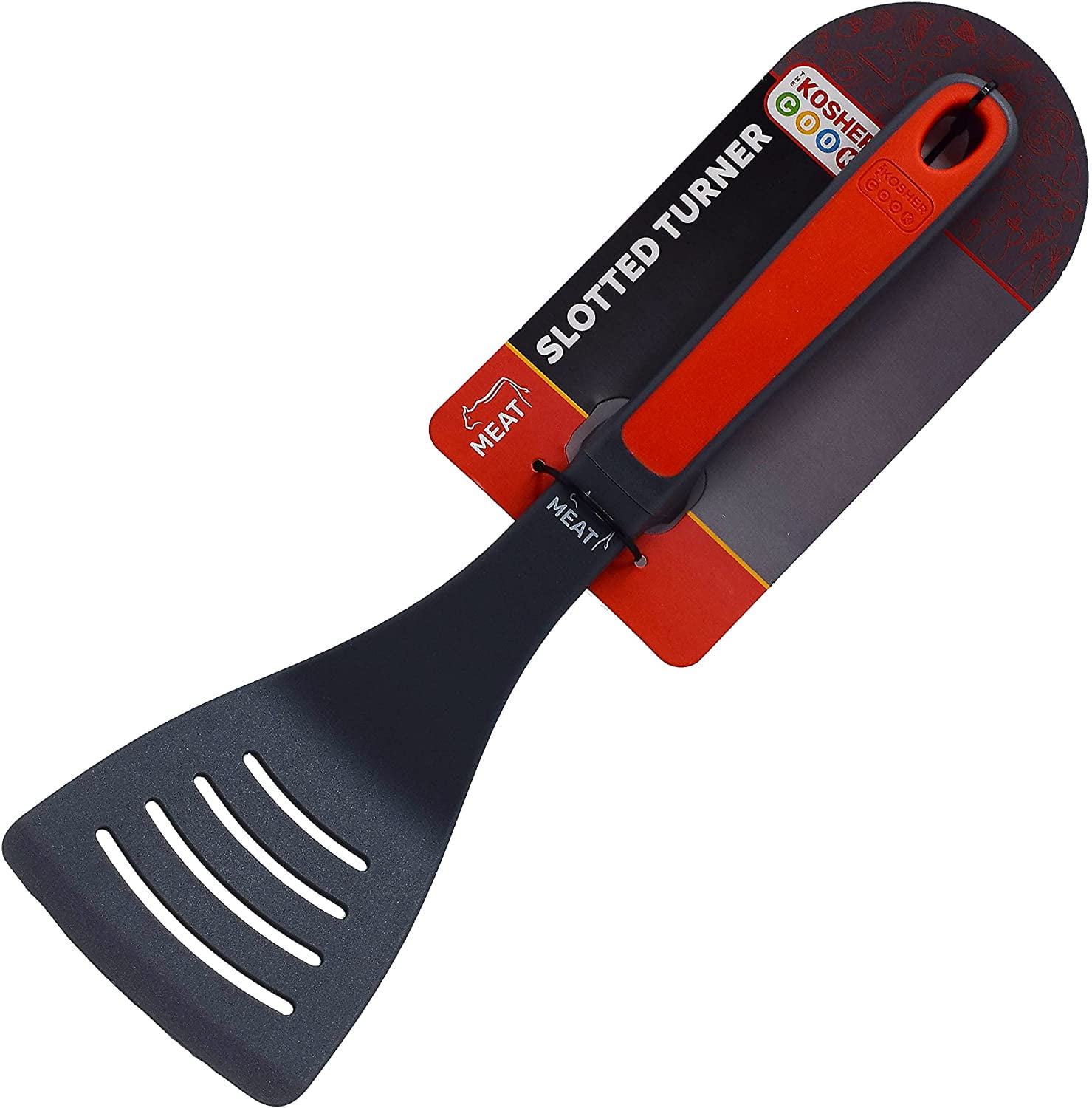 The Kosher Cook, 12 Inch Silicone Slotted Turner Kitchen Spatulas - Red ...