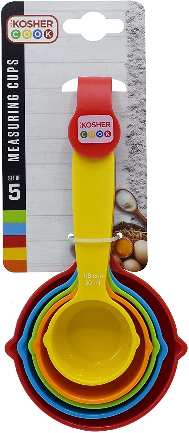 The Kosher Cook, 5 Size Colored Plastic Measure Cup Set - Multicolor ...