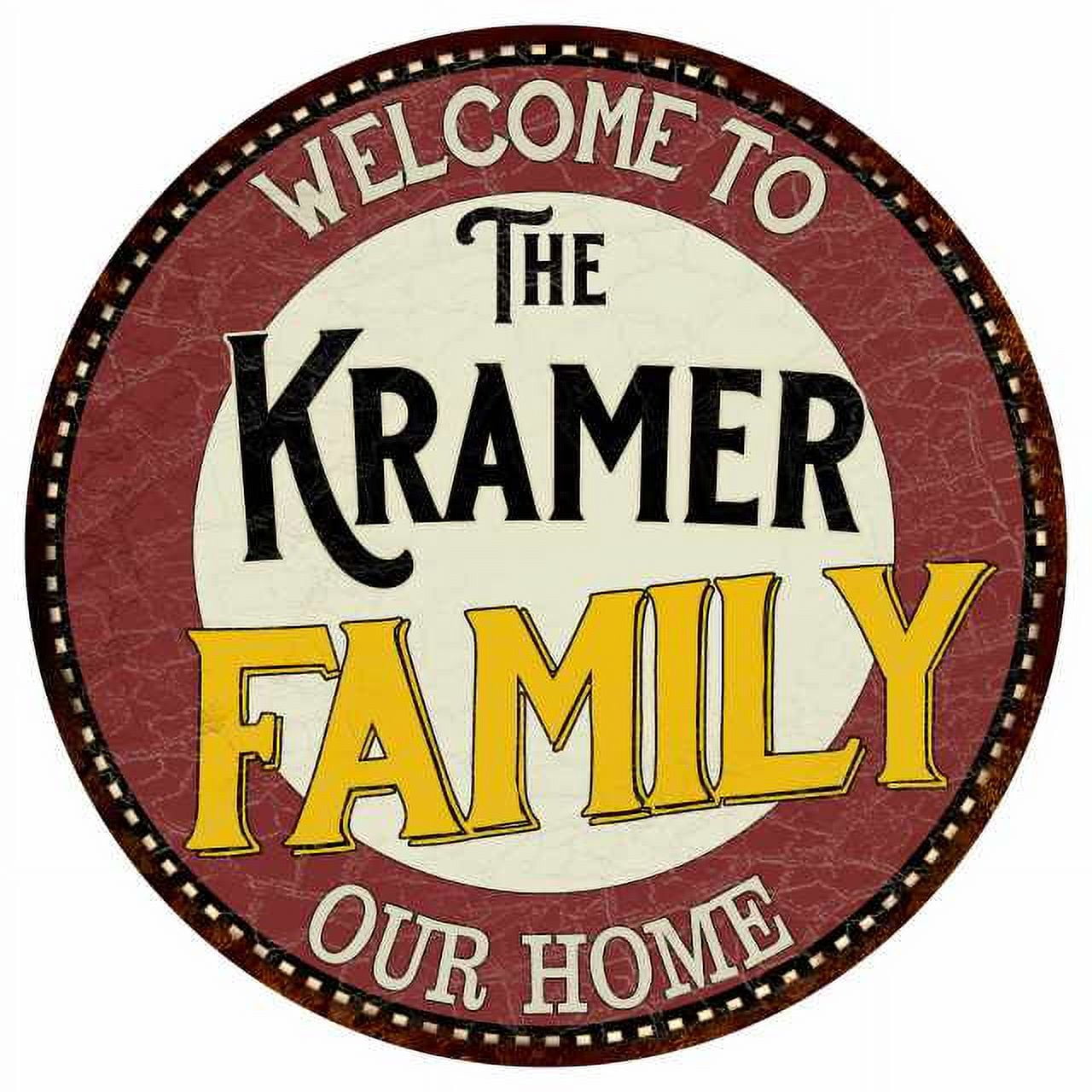 The Kramer Family 12" Round Metal Sign Kitchen Game Room Décor ...