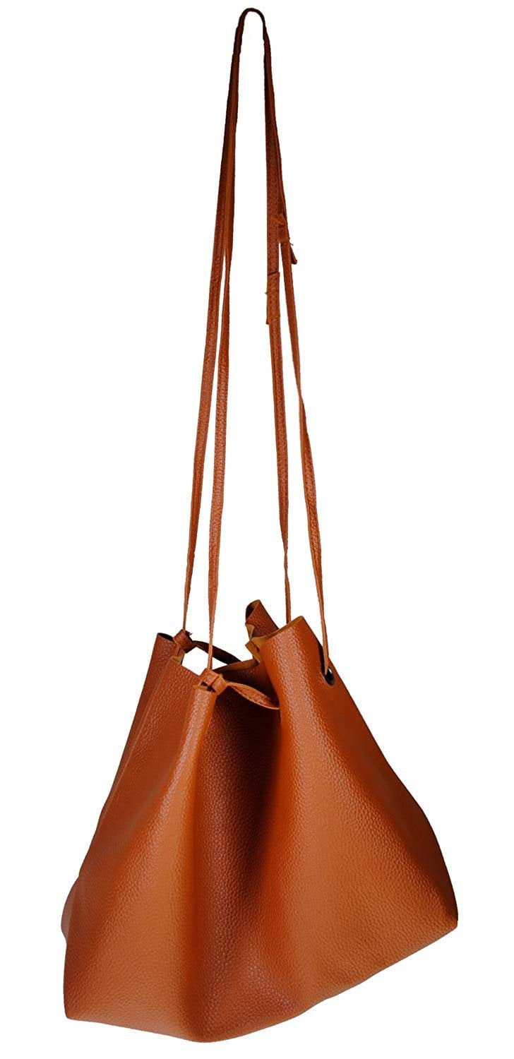 The Kyra Collection Drawstring Hobo Bag with Wallet Brown - Walmart.com