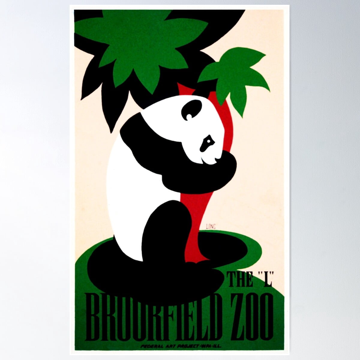 The "L" Panda Bear At Brookfield Zoo Wpa Federal Art Project Series ...
