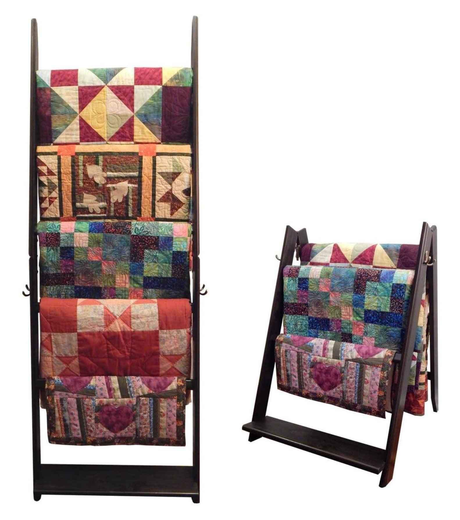 The LadderRack 2-in-1 Quilt Display Rack (5 Rung/24" Model/Weathered ...