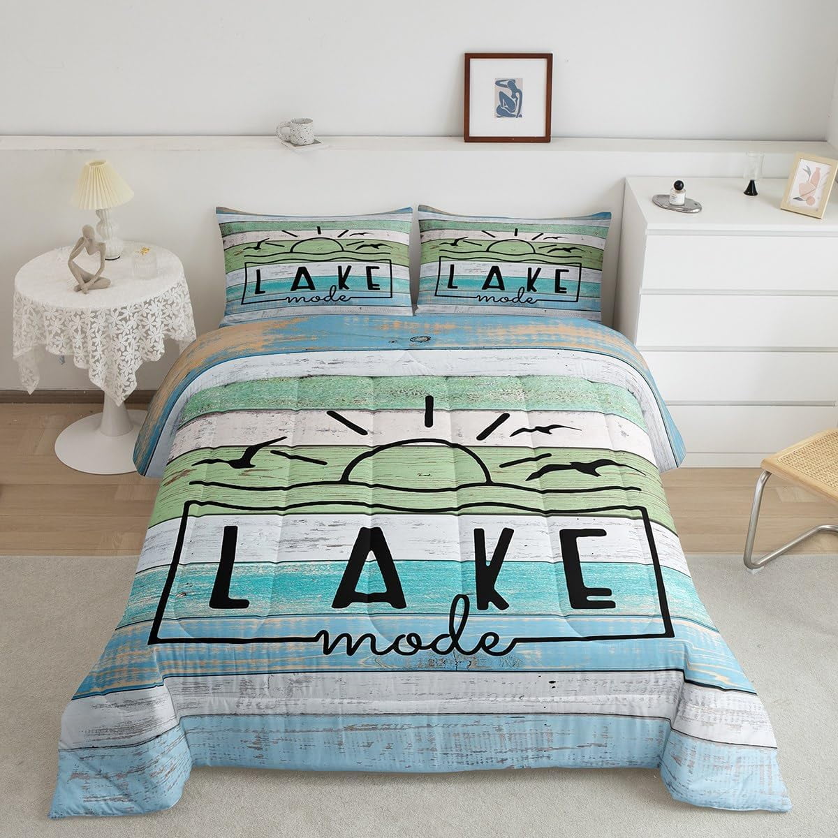 The Lake House Comforter Set Vintage Paddle Farmhouse Bedding Set Lake ...