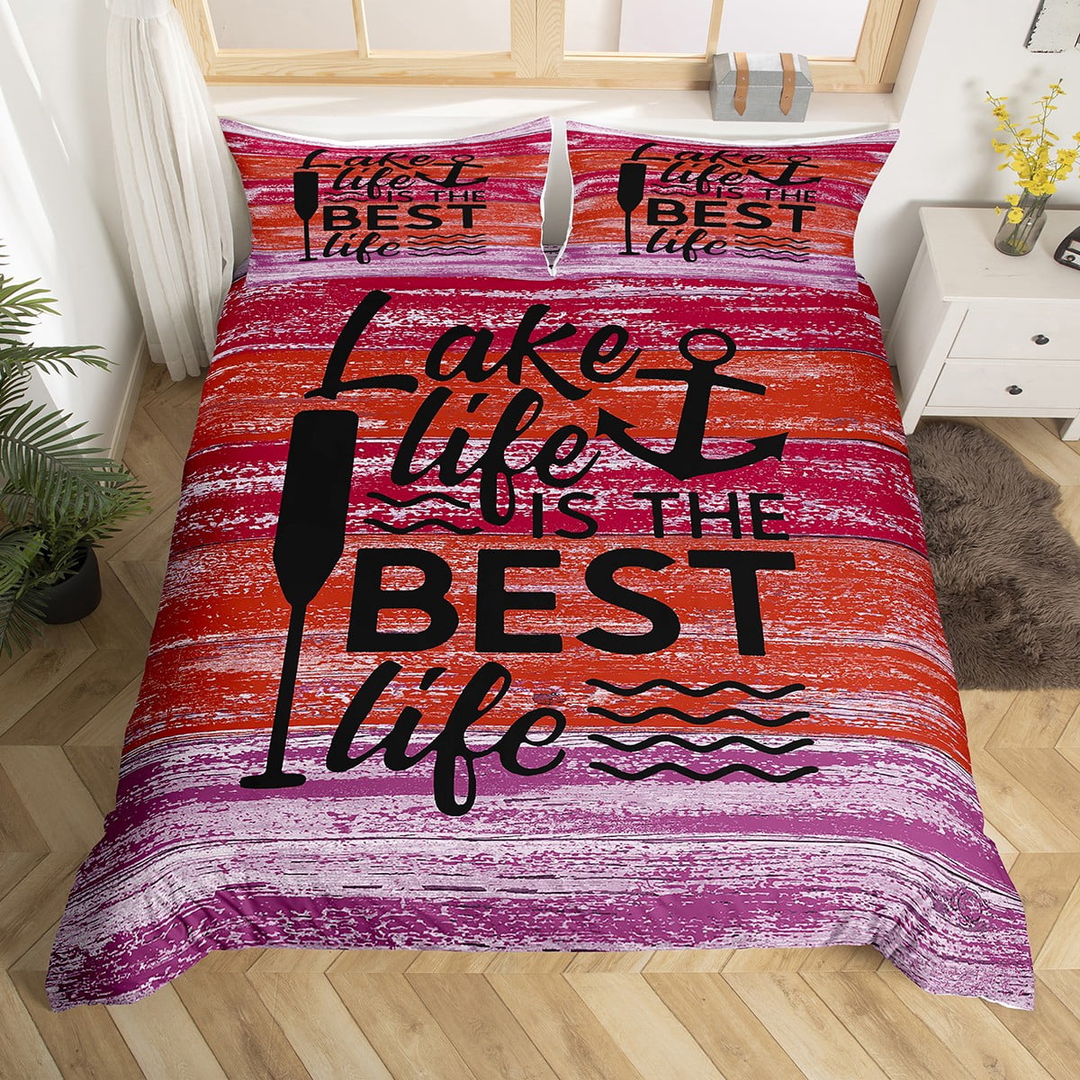 The Lake House Duvet Cover Twin Lake Life Decor Nautical Anchor Bedding ...