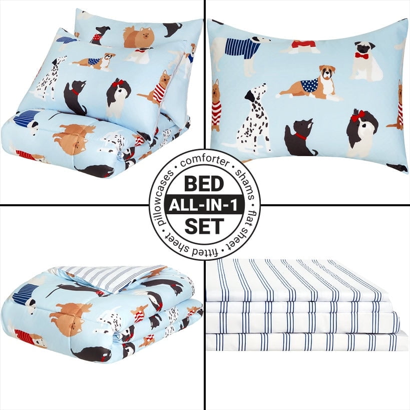 The Lakeside Collection 8-Pieces Dog Comforter Bedding Sets, King ...