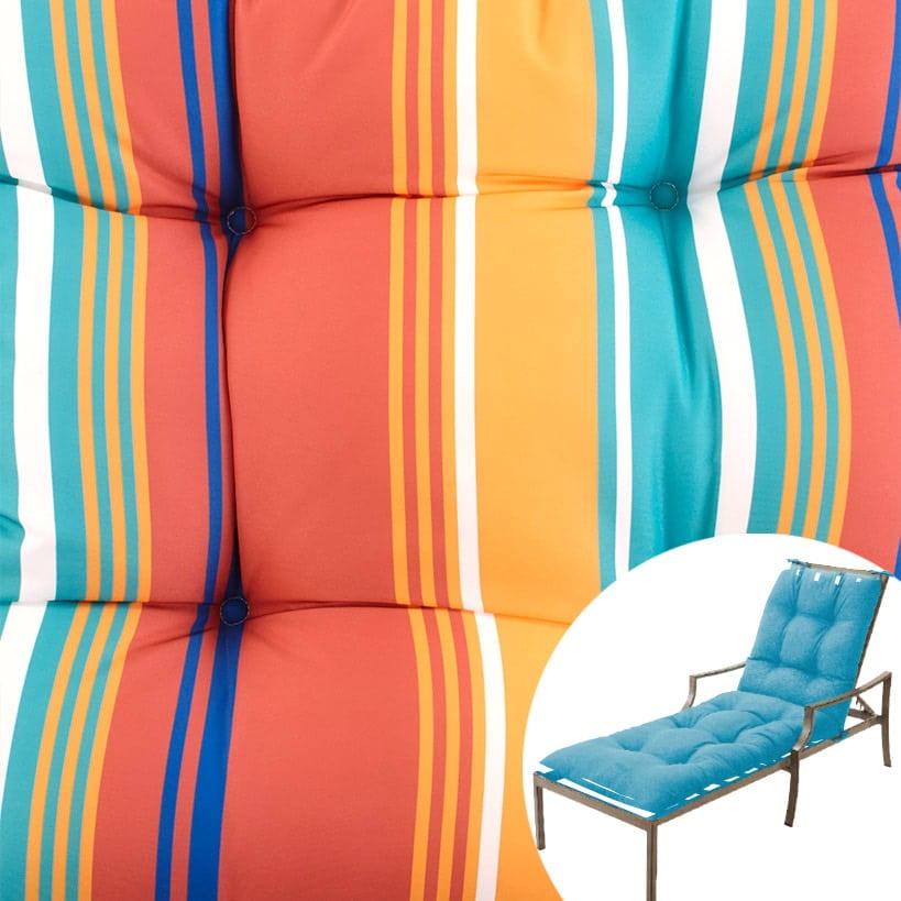 The Lakeside Collection Outdoor Lounger Cushion - Rustic Farmhouse ...