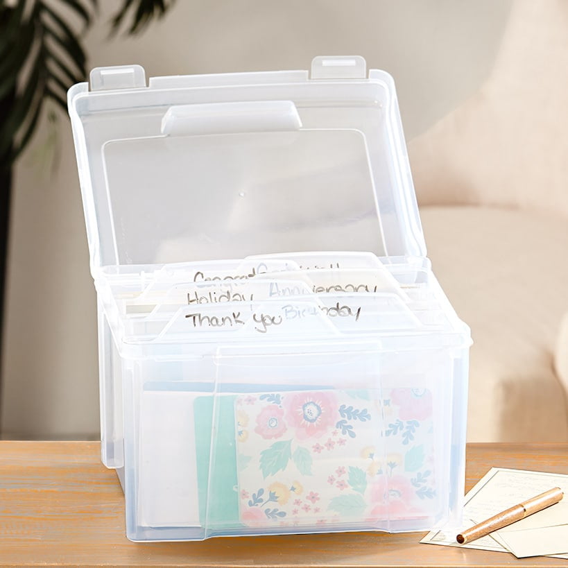 The Lakeside Collection Clear Plastic File Organizer with 6 Dividers ...