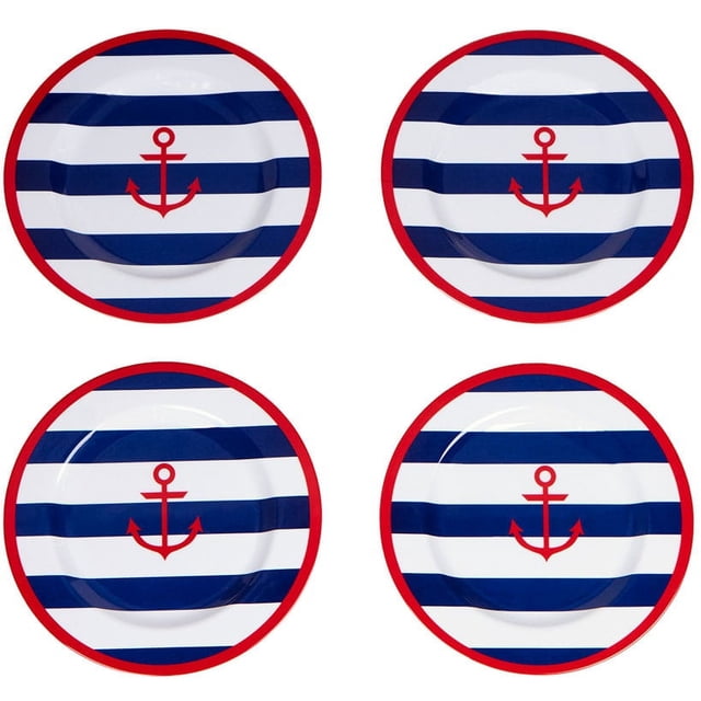 The Lakeside Collection Dishwasher Safe Party Plates, Melamine Navy ...