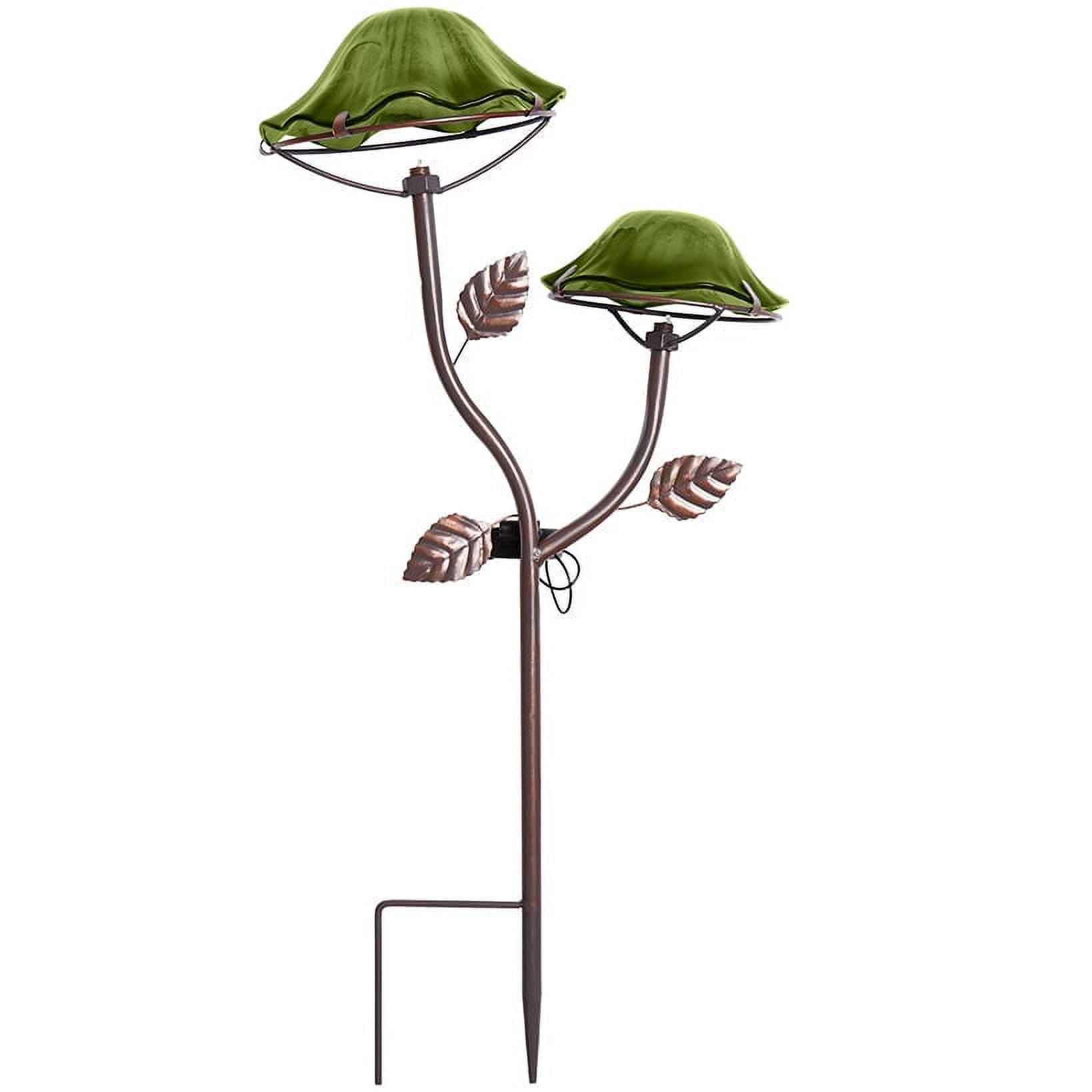 The Lakeside Collection Double Mushroom Solar Stakes, Green - Walmart.com