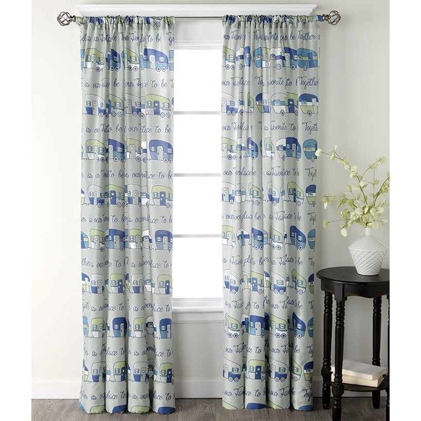 The Lakeside Collection Farmhouse Gray Blackout Kitchen Curtains, 52 x ...