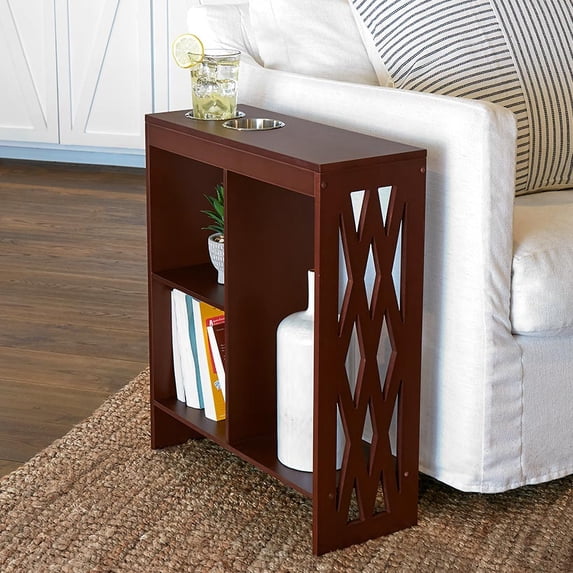 The Lakeside Collection Indoor Modern 2 Built-In Cup Holders MDF ...