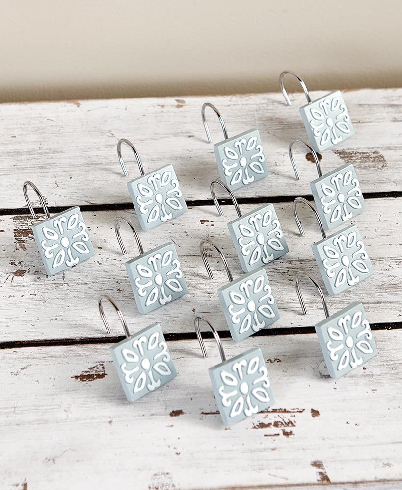 The Lakeside Collection Madeleine Decorative Resin Shower Curtain Hooks ...