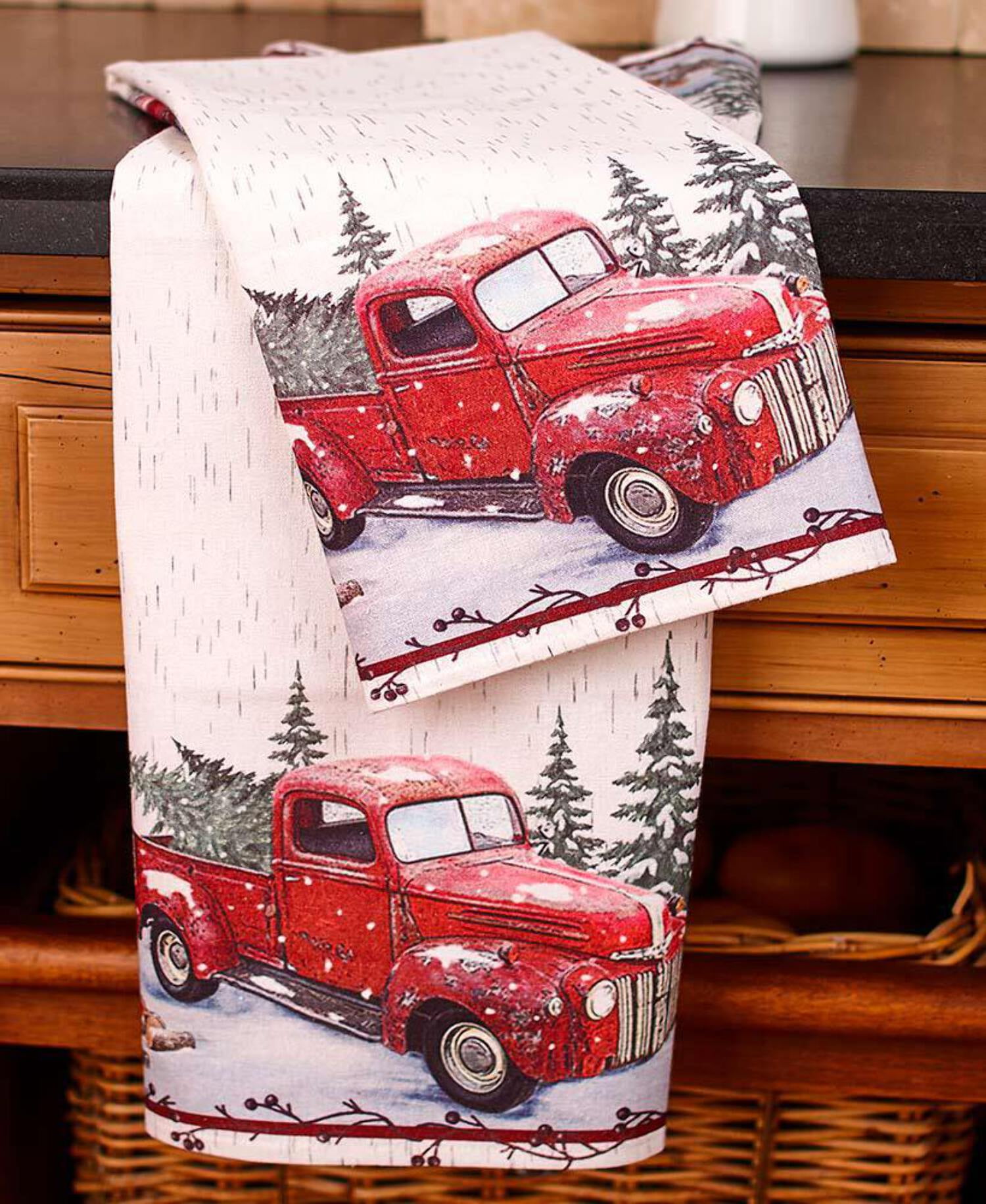 The Lakeside Collection Set of 2 Vintage Country Kitchen Towels ...