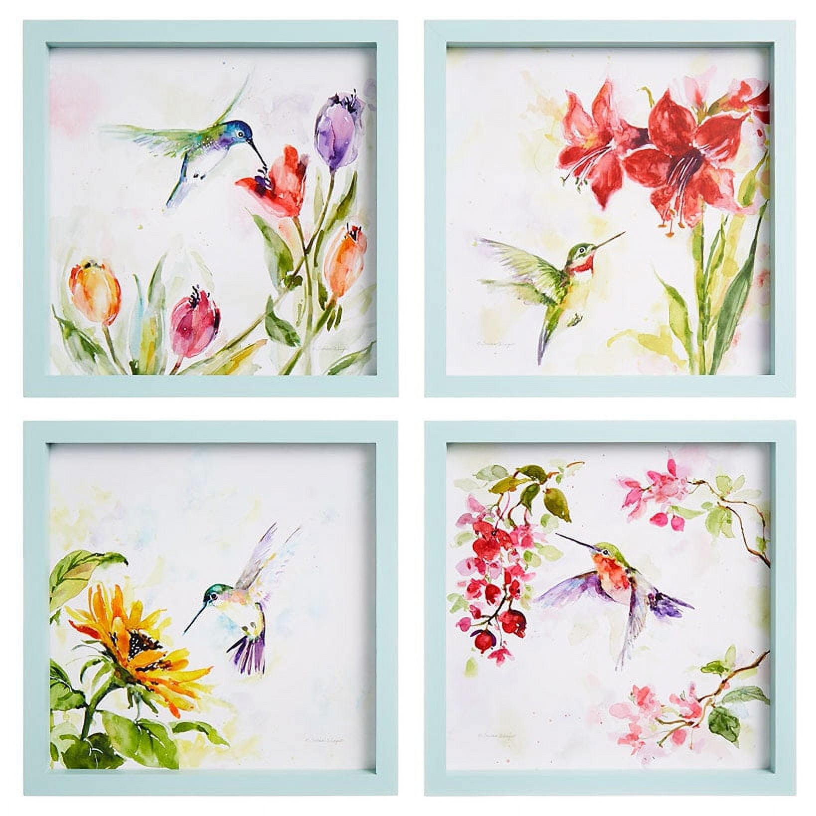 The Lakeside Collection Set of 4 Themed Art - Hummingbird - Walmart.com