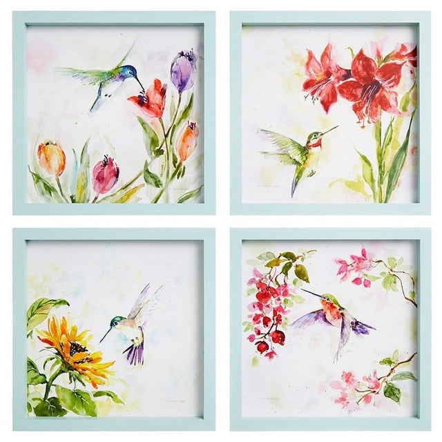 The Lakeside Collection Set of 4 Themed Art - Hummingbird - Walmart.com