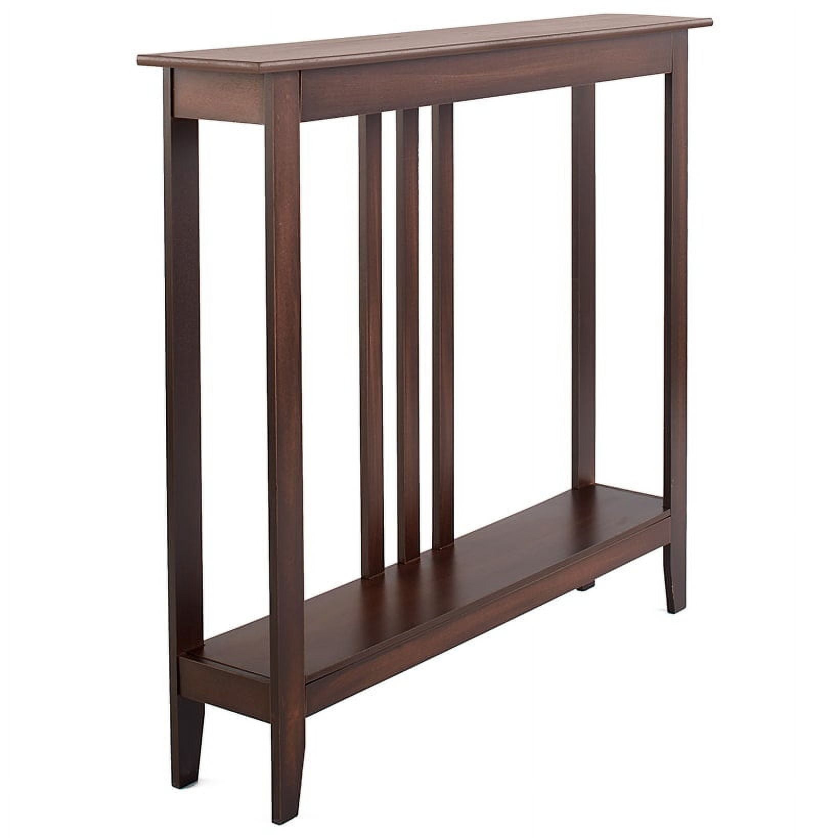 Slim Rustic Wood Furniture Entryway Table, Narrow with Antique Finish ...