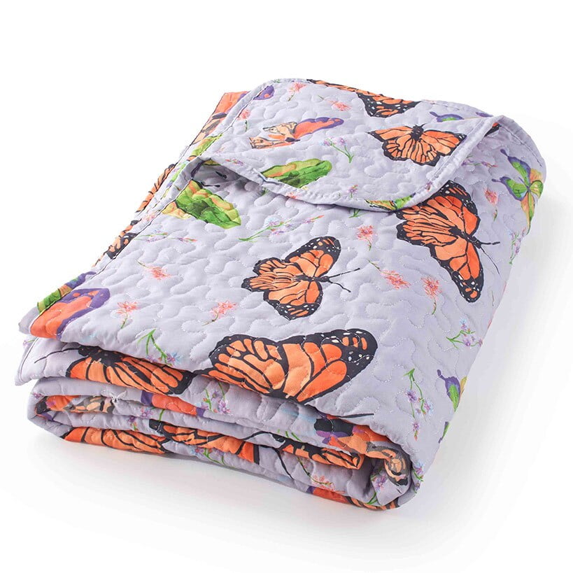 The Lakeside Collection Spring Butterflies Polyester Quilt, Twin ...
