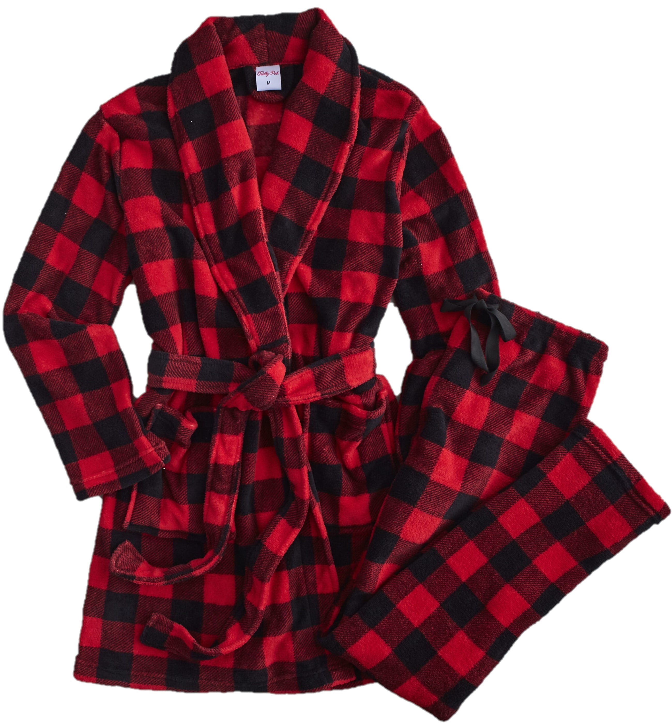 The Lakeside Collection Womens Red and Black Buffalo Plaid Print Plush ...