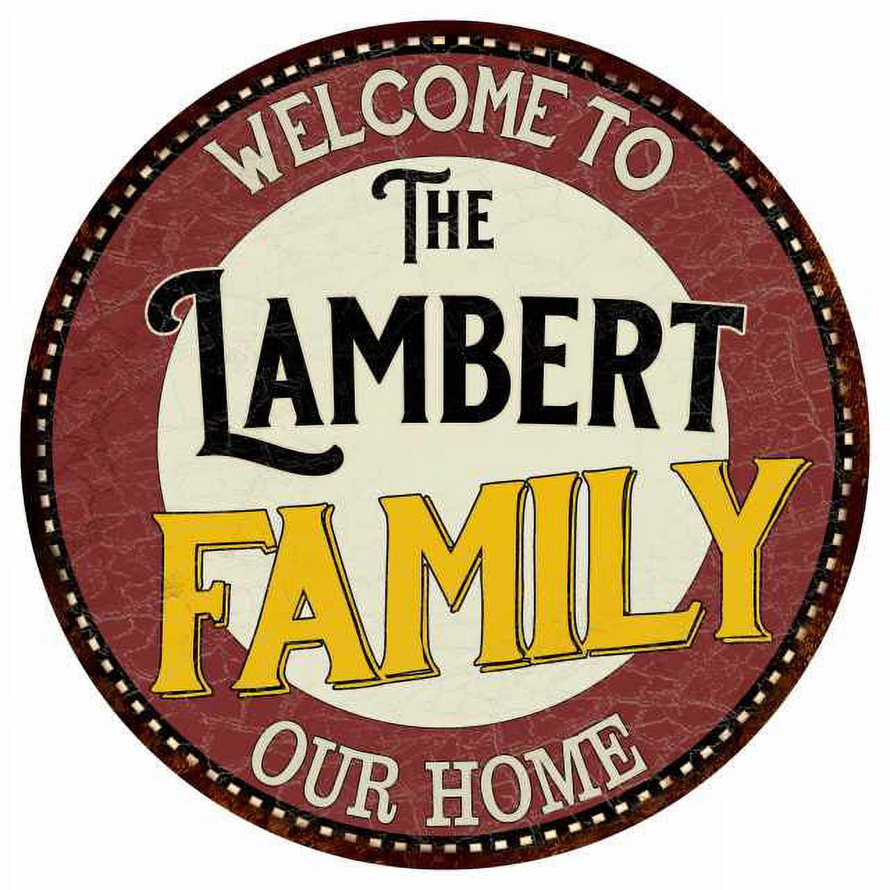 The Lambert Family 14" Round Metal Sign Kitchen Game Room Decor ...