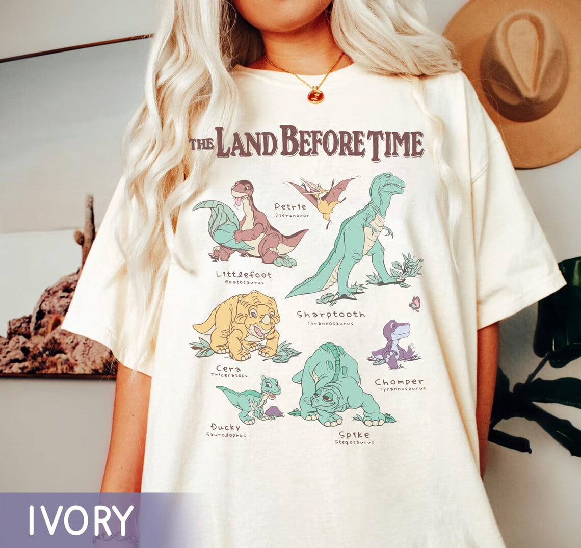 The Land Before Time Characters Chart T-Shirt, Land Before Time Party ...
