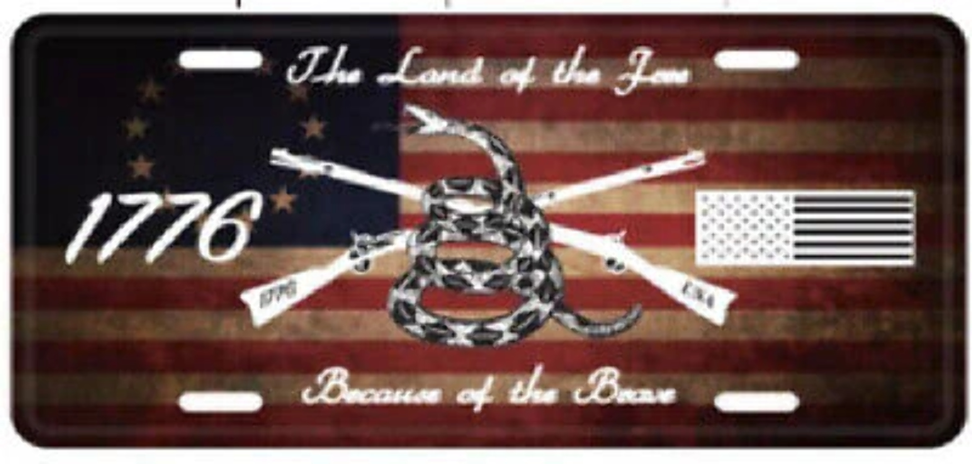 The Land of The Free Betsy Ross Embossed License Plate 6"x12" License ...